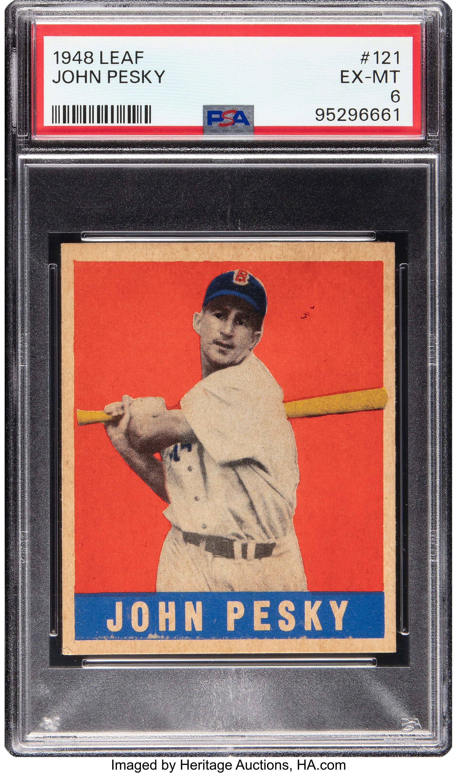 1948 Leaf John Pesky #121 PSA EX-MT 6.... Baseball Cards Singles | Lot ...
