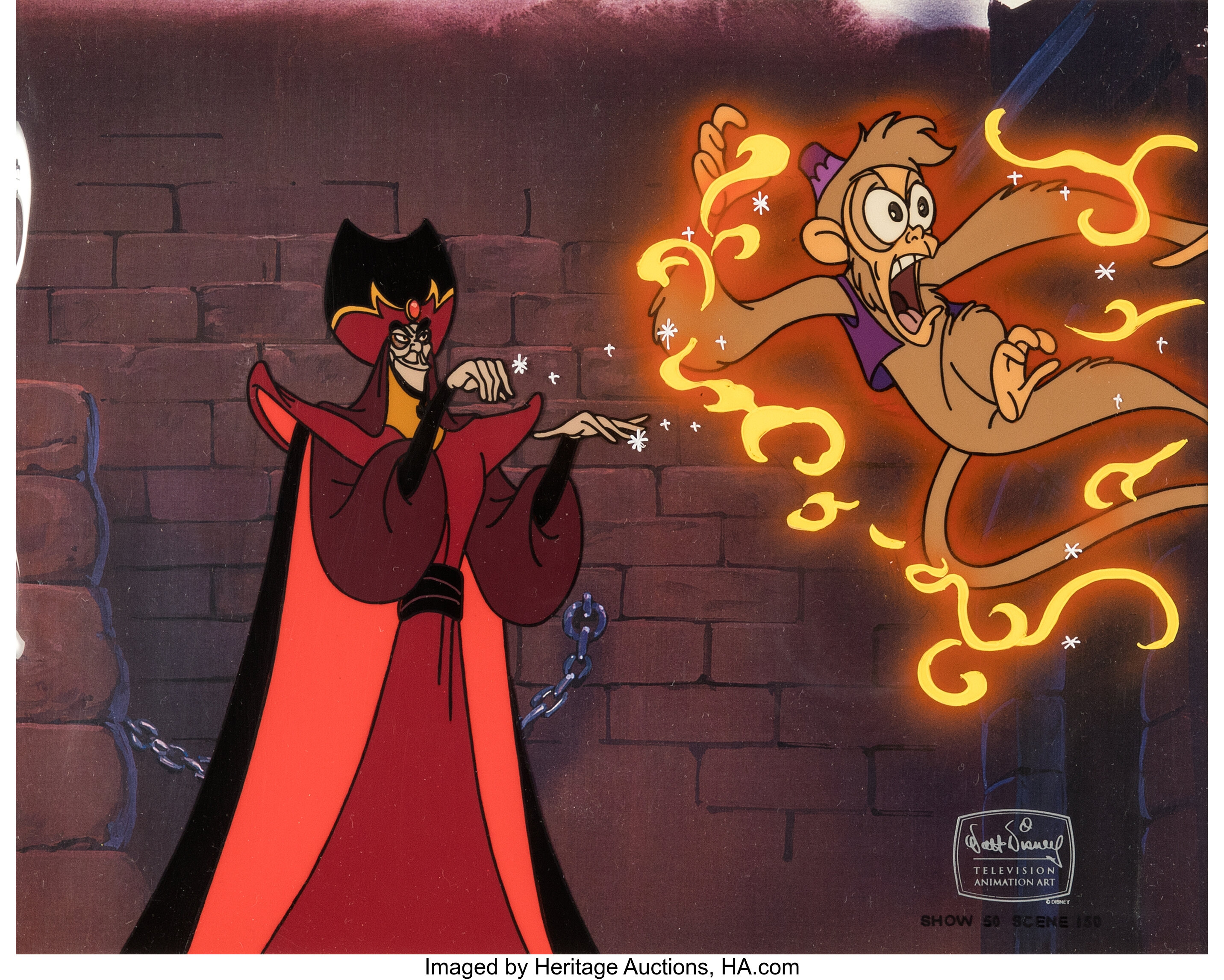 Aladdin (TV series) Original Production Cel Featuring Jafar and Abu ...