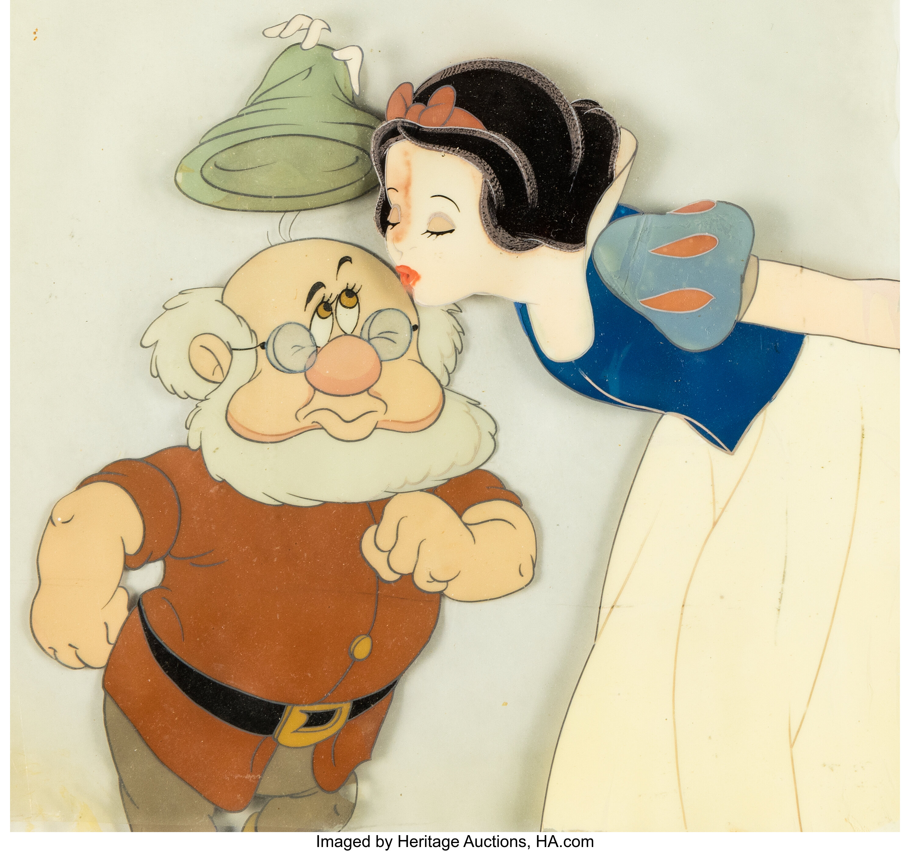 Snow White and the Seven Dwarfs Doc and Snow White Production Cel | Lot ...