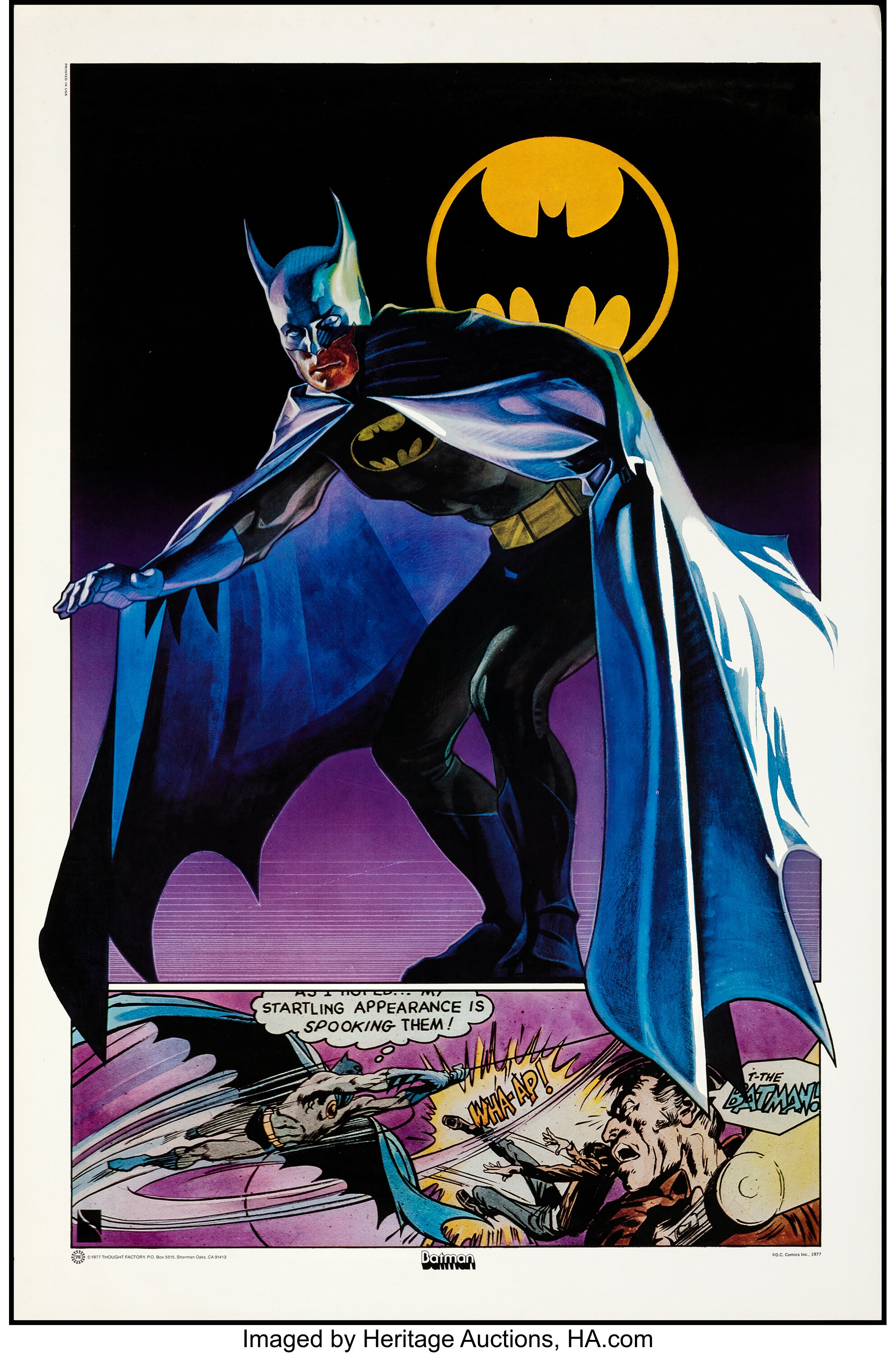 Batman (Thought Factory/ D.C. Comics, 1977). Rolled, Very Fine+. | Lot ...