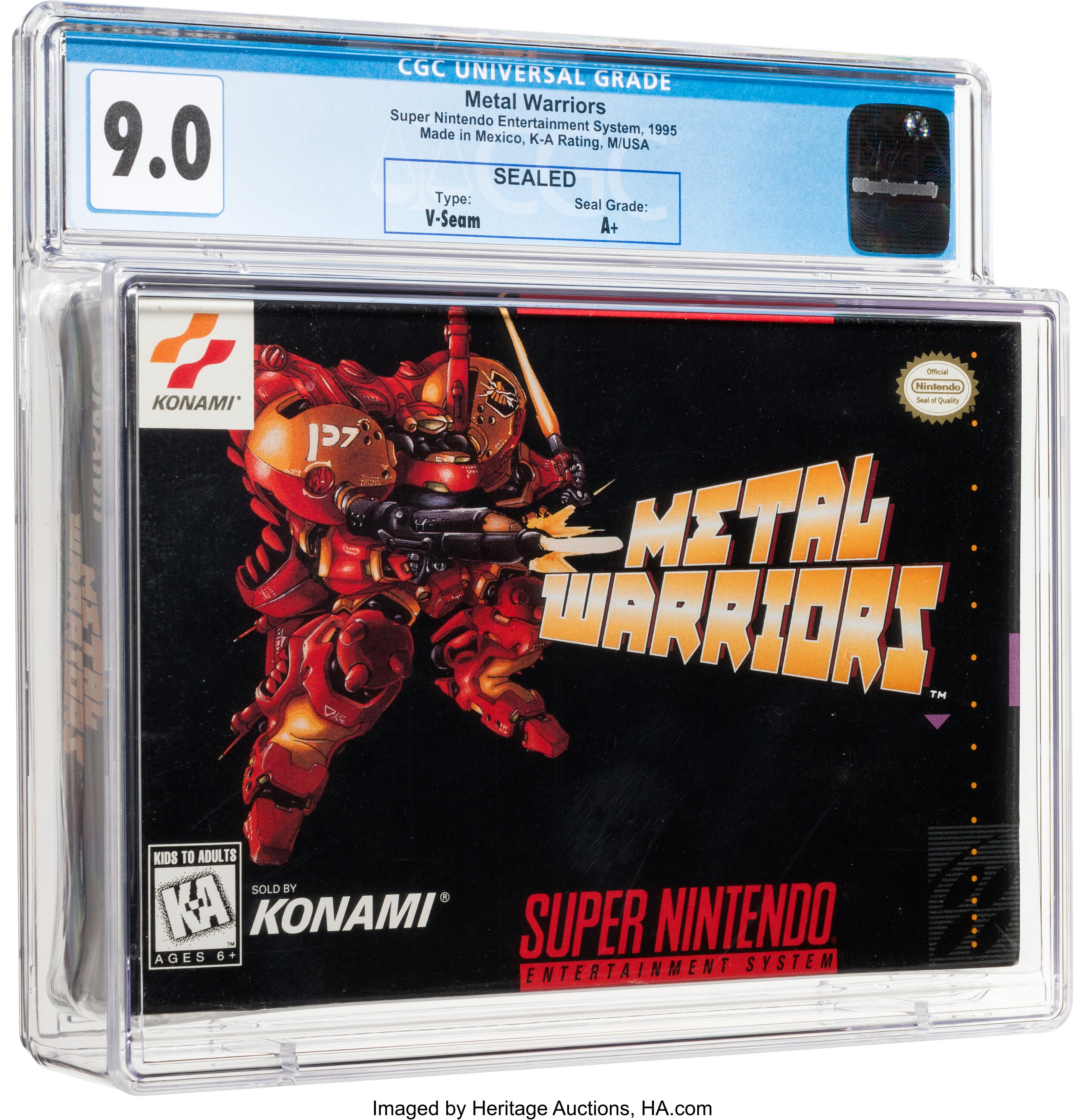 Metal Warriors - CGC 9.0 A+ Sealed, SNES Konami 1995 USA.... Video ...