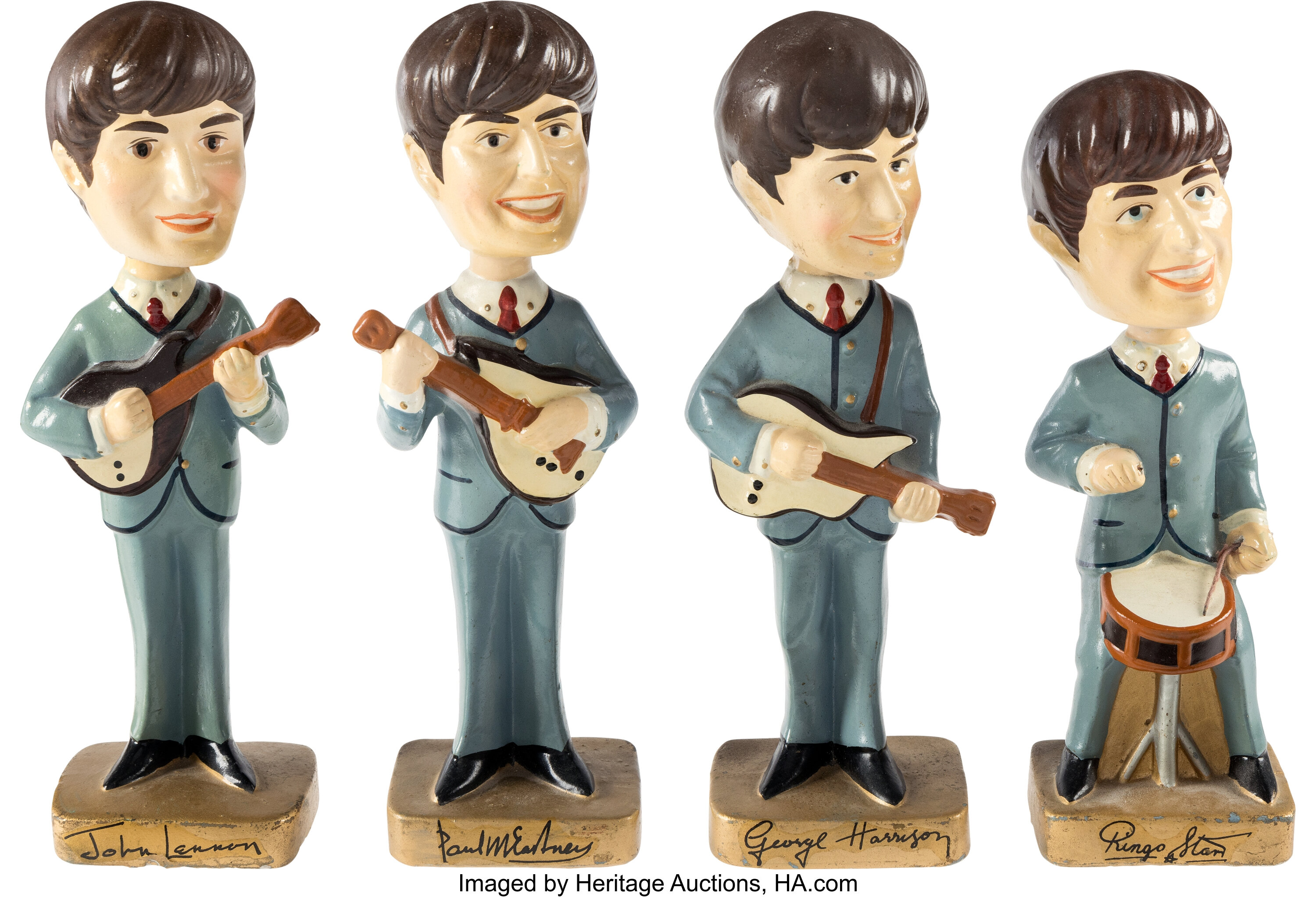 The Beatles Car Mascot 8" Bobbin' Head Figures Complete Set of Four ...