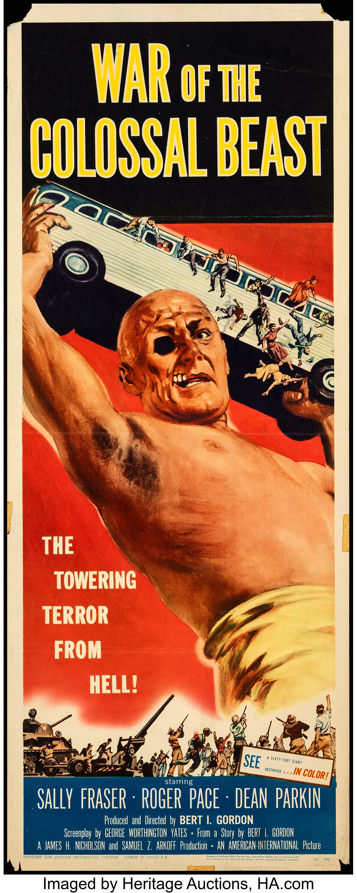 War of the Colossal Beast (American International, 1958). Folded, | Lot ...