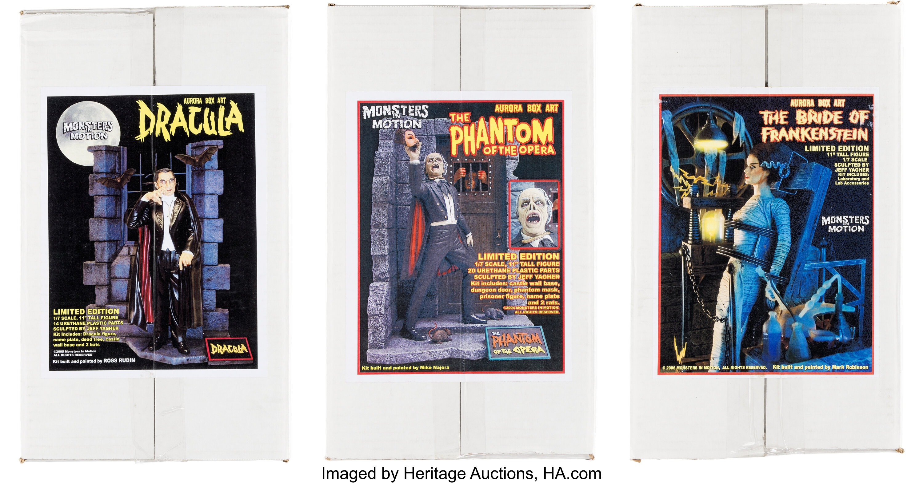 Aurora Box Art: Dracula, Phantom, & Bride Model Kits (Monsters In | Lot ...