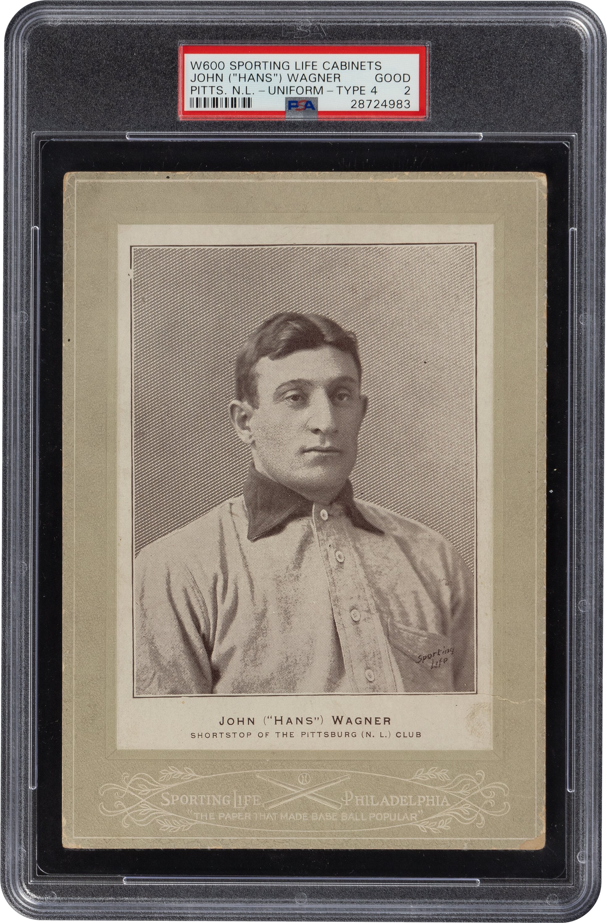 W600 Sporting Life Cabinets Honus Wagner (Uniform) Type IV, PSA | Inv ...