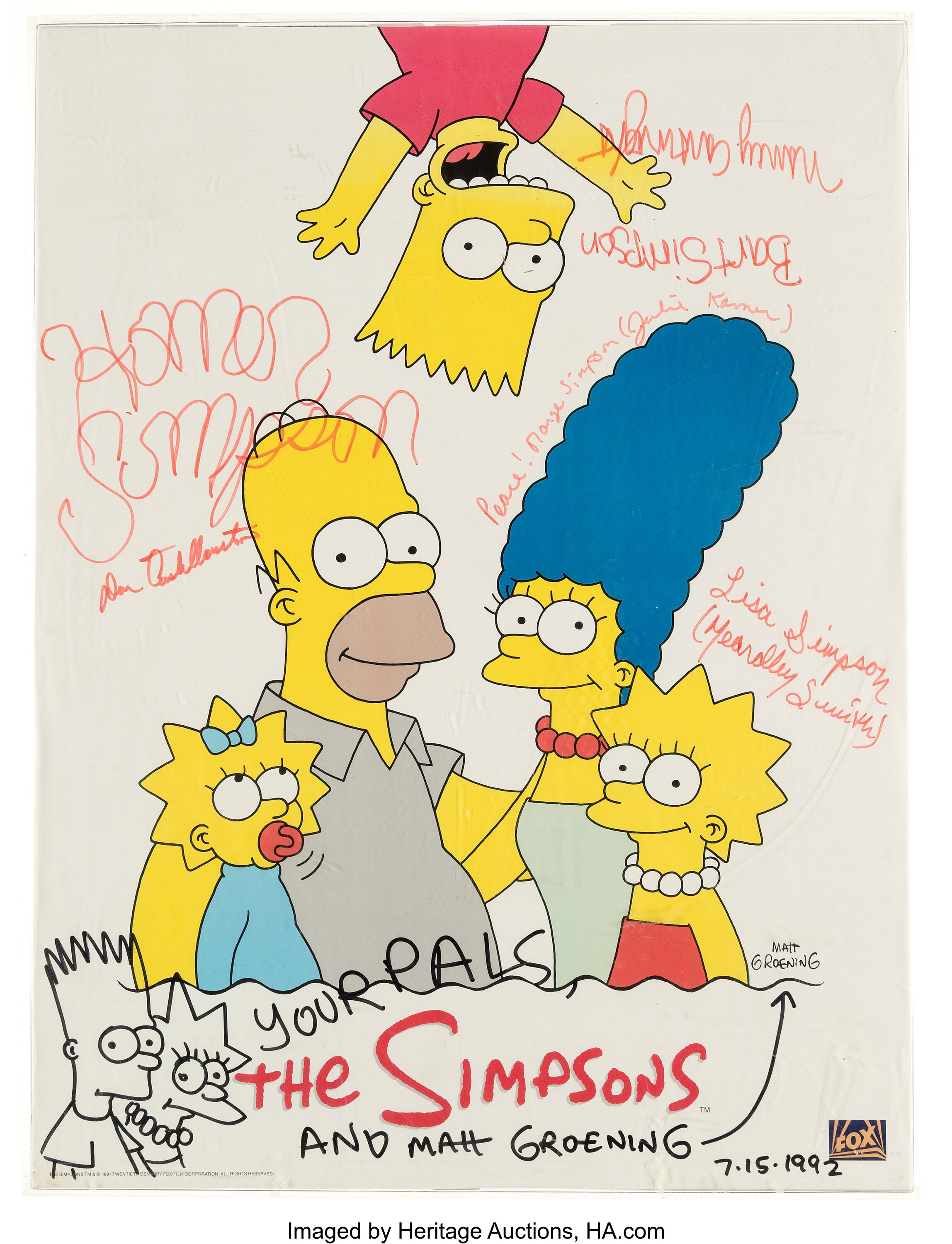 The Simpsons Large 18" x 24" Poster Signed by Matt Groening and the ...