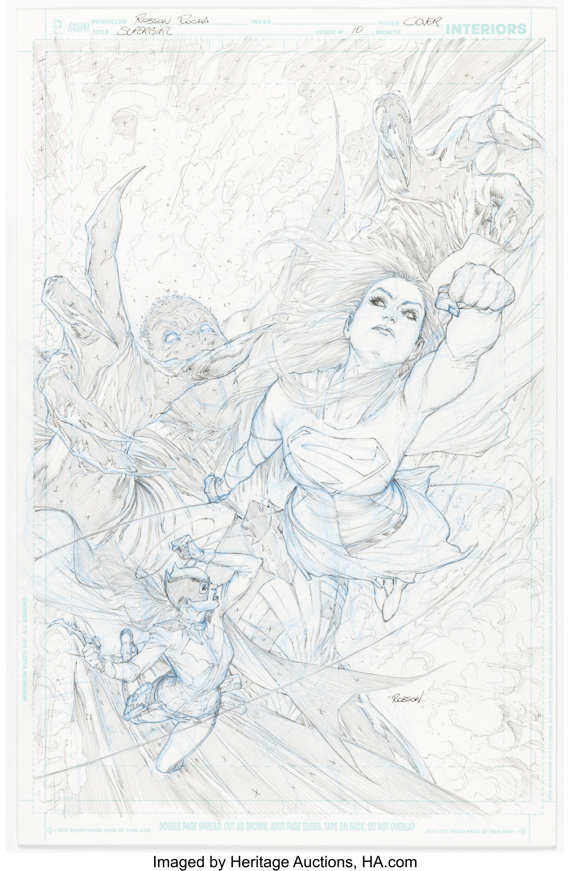 Robson Rocha Supergirl #10 Cover Pencils Original Art (DC, | Lot #48228 ...