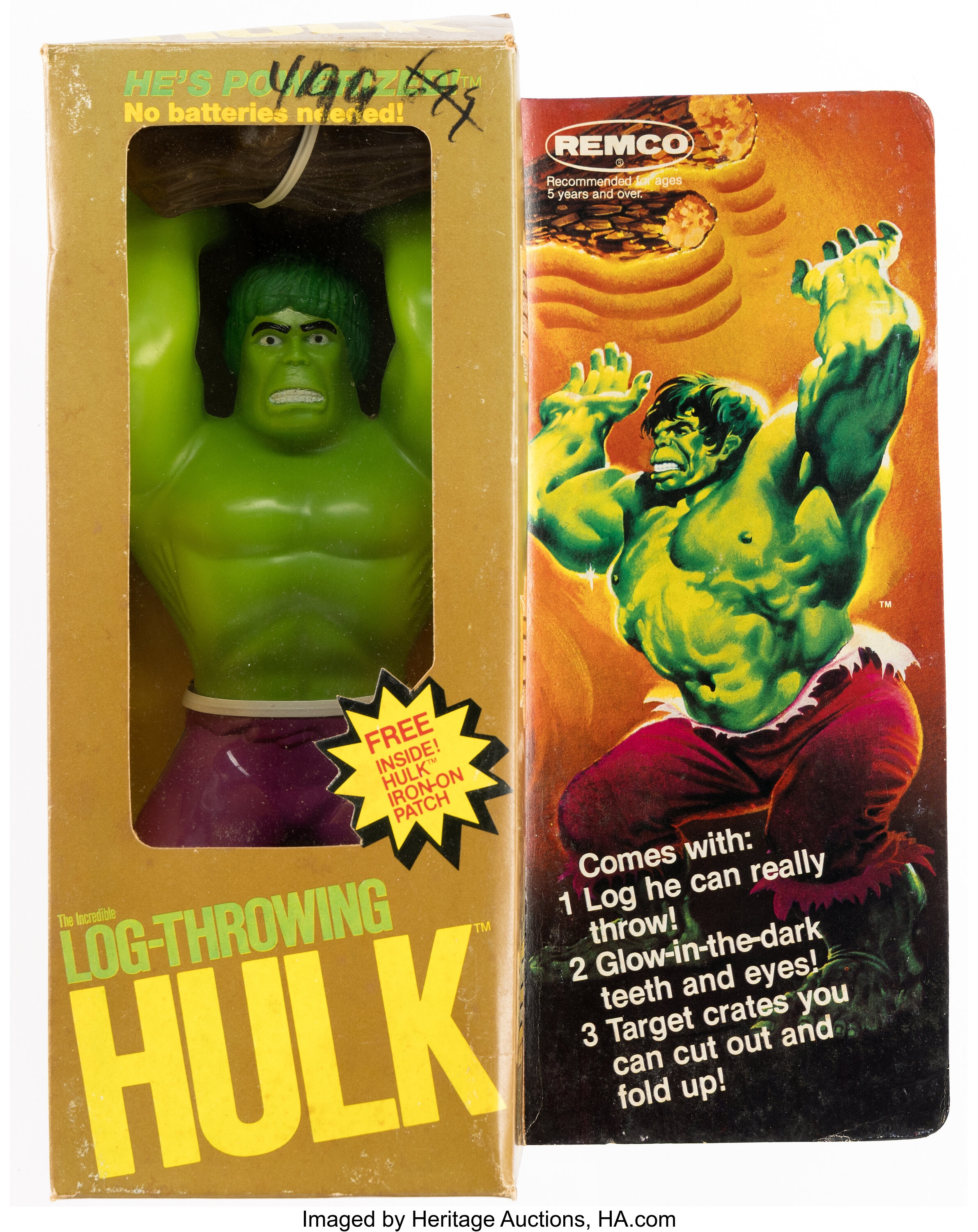 The Incredible Log-Throwing Hulk (Remco, 1980).... Action Figures | Lot ...