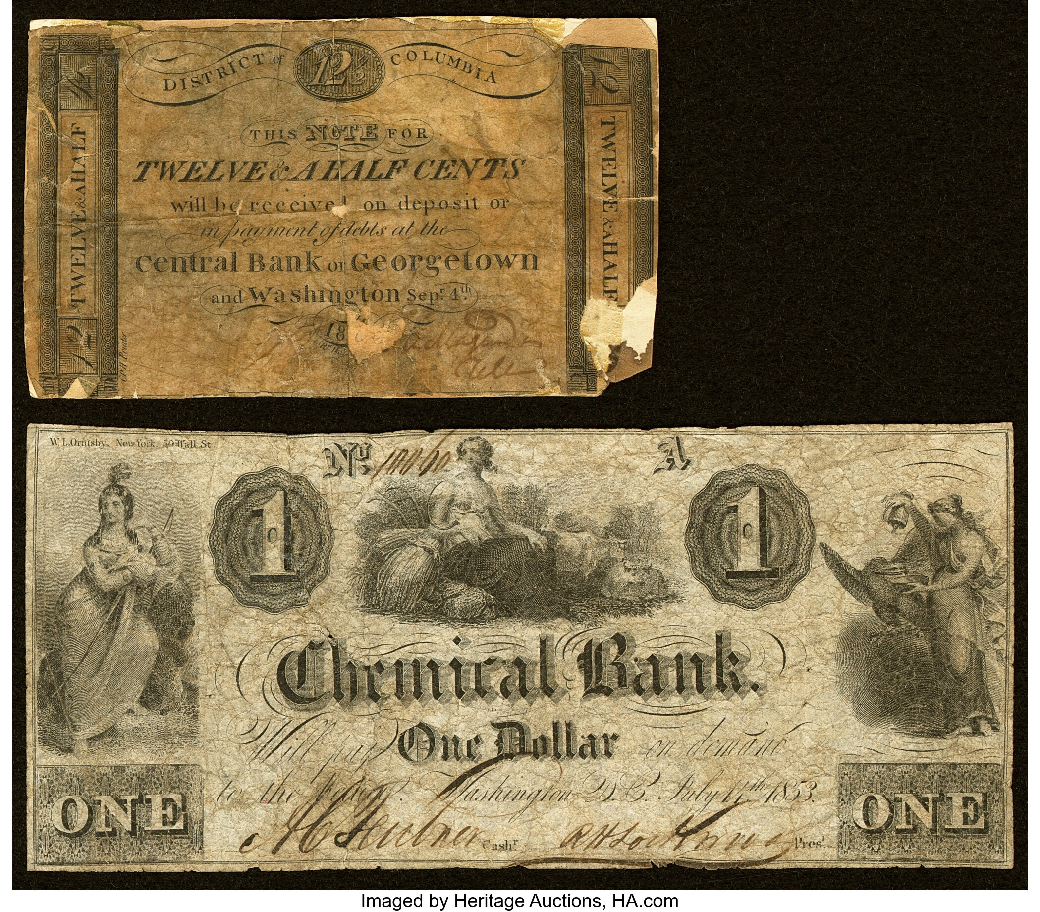 Georgetown, DC- Central Bank of Georgetown and Washington 12 1/2¢ | Lot ...