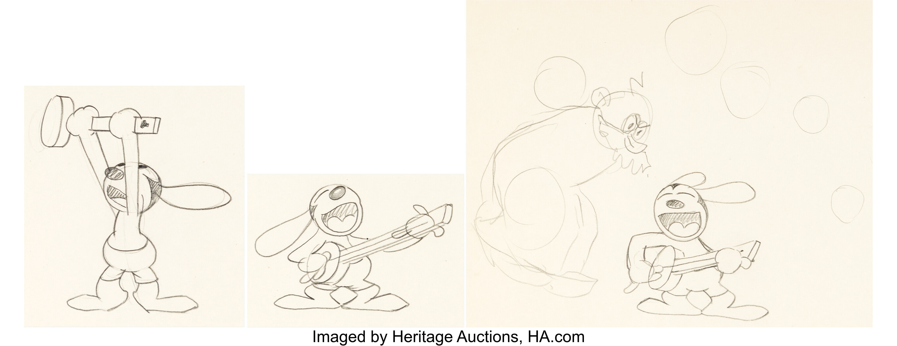 Rival Romeos Oswald the Lucky Rabbit Animation Drawing Sequence of ...
