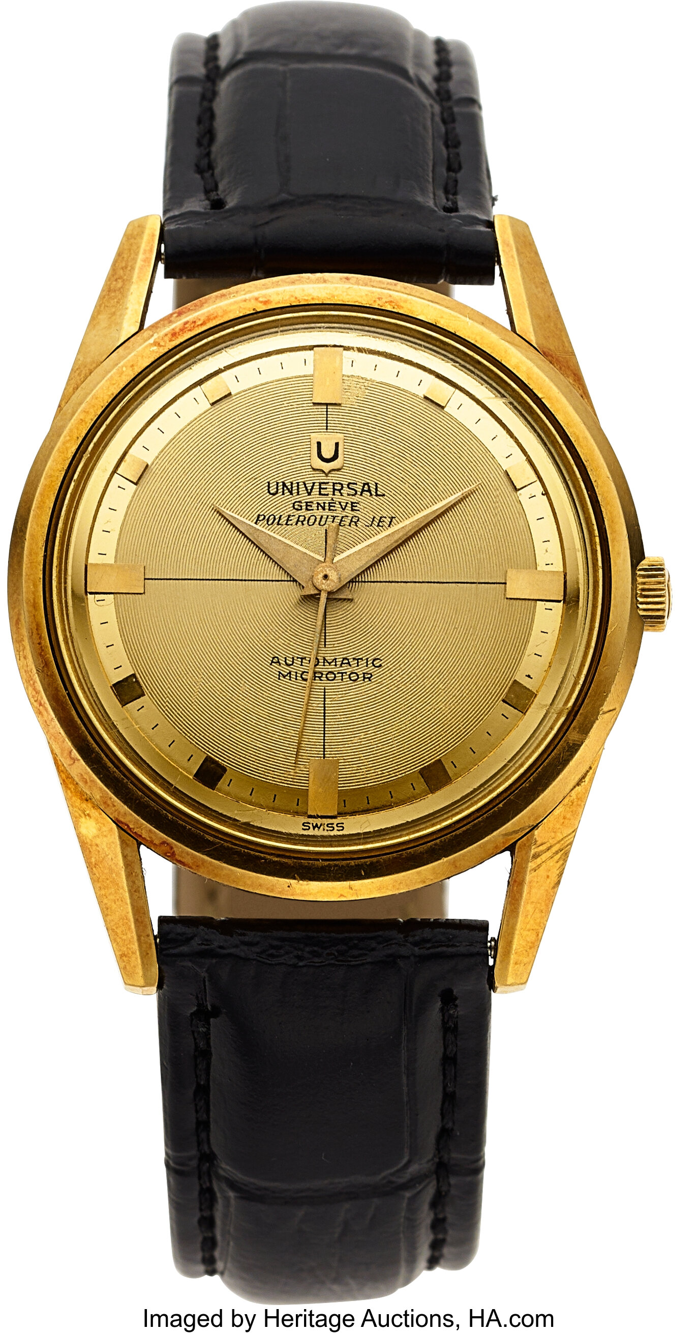 Universal Geneve, 18k Yellow Gold Polerouter Jet Ref. 10369-4 Circa ...