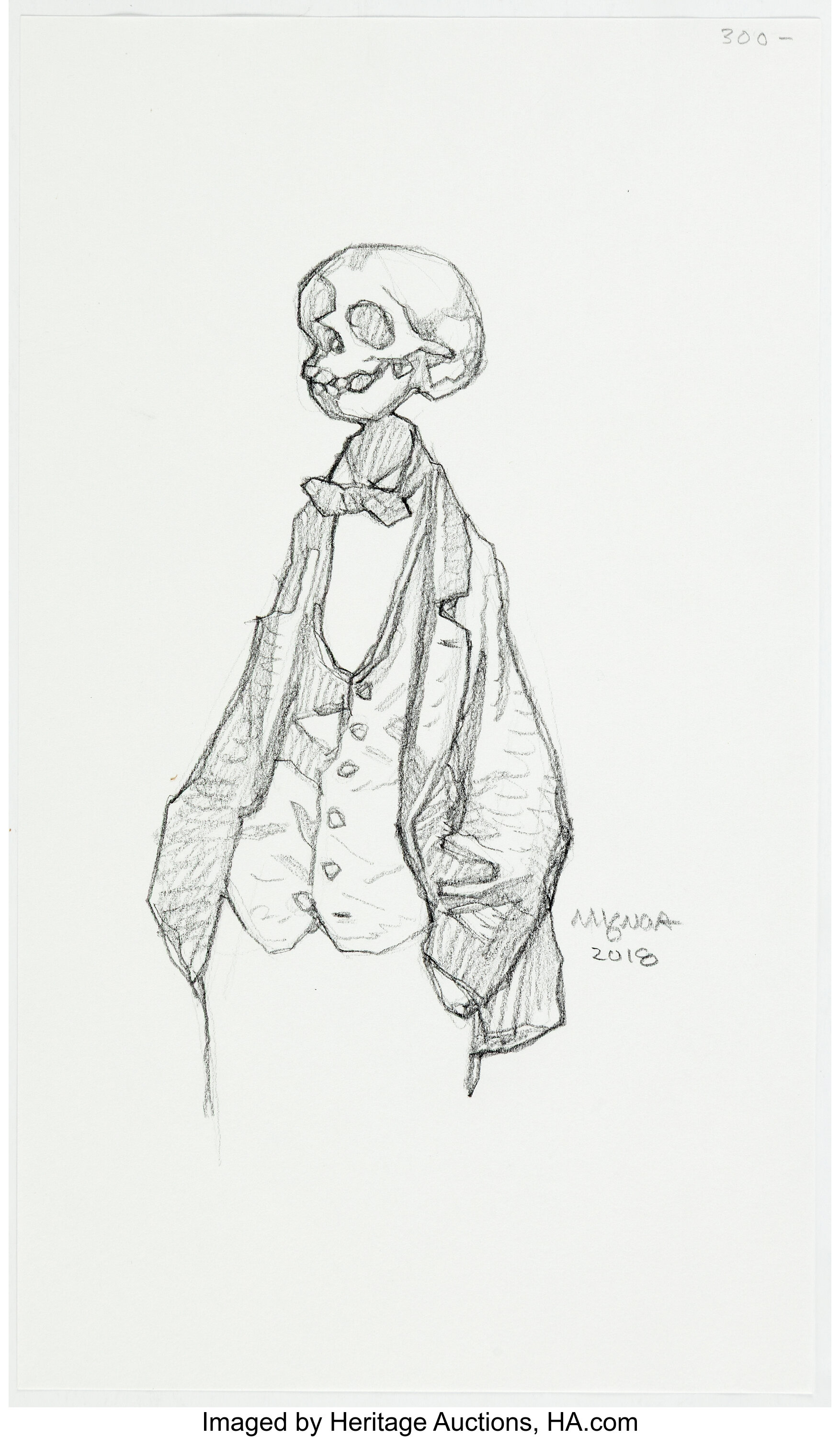 Mike Mignola - Skull Man Illustration Original Art (2018).... | Lot ...