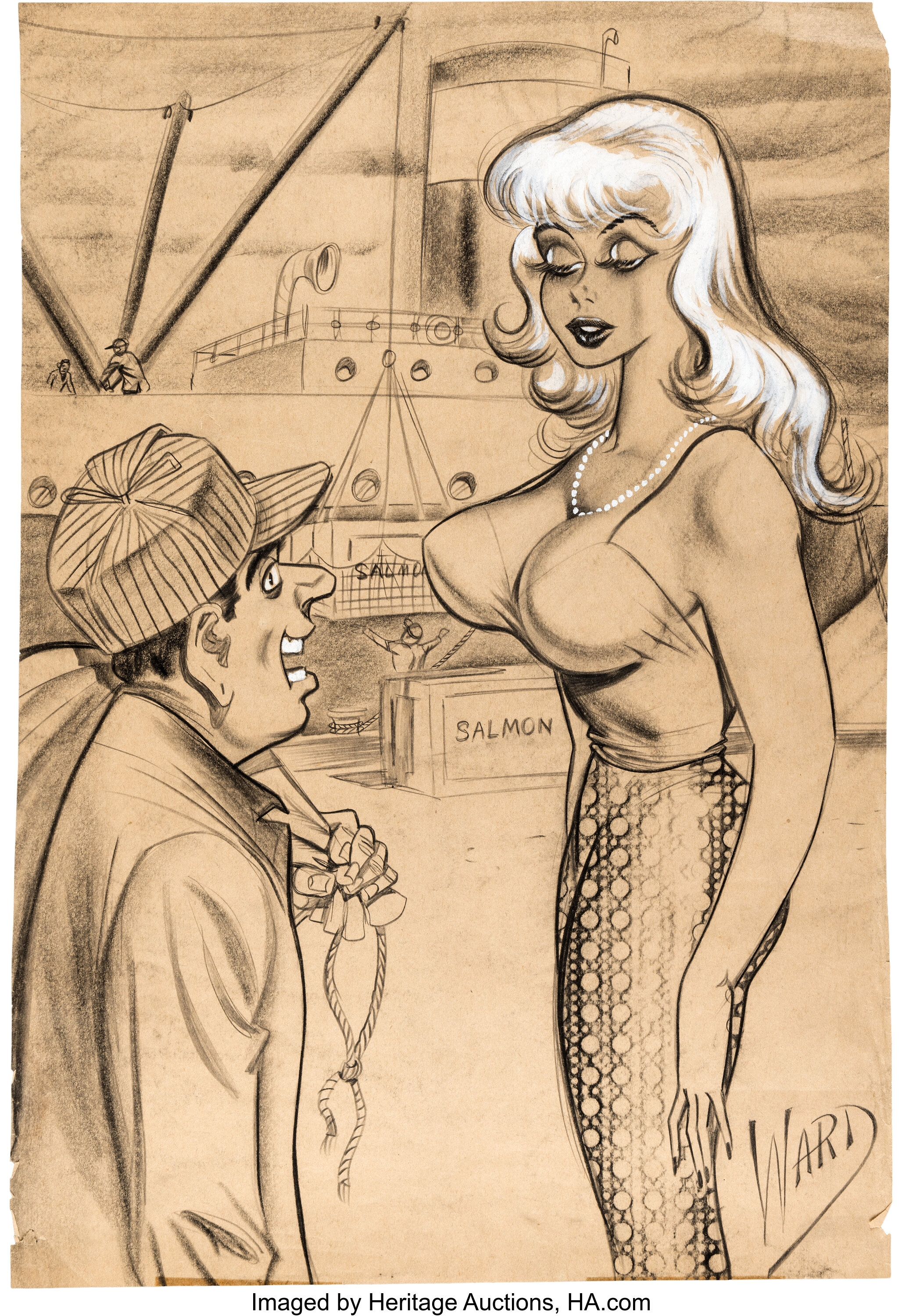 Bill Ward Humorama Single Panel Gag Cartoon Illustration Original 3426
