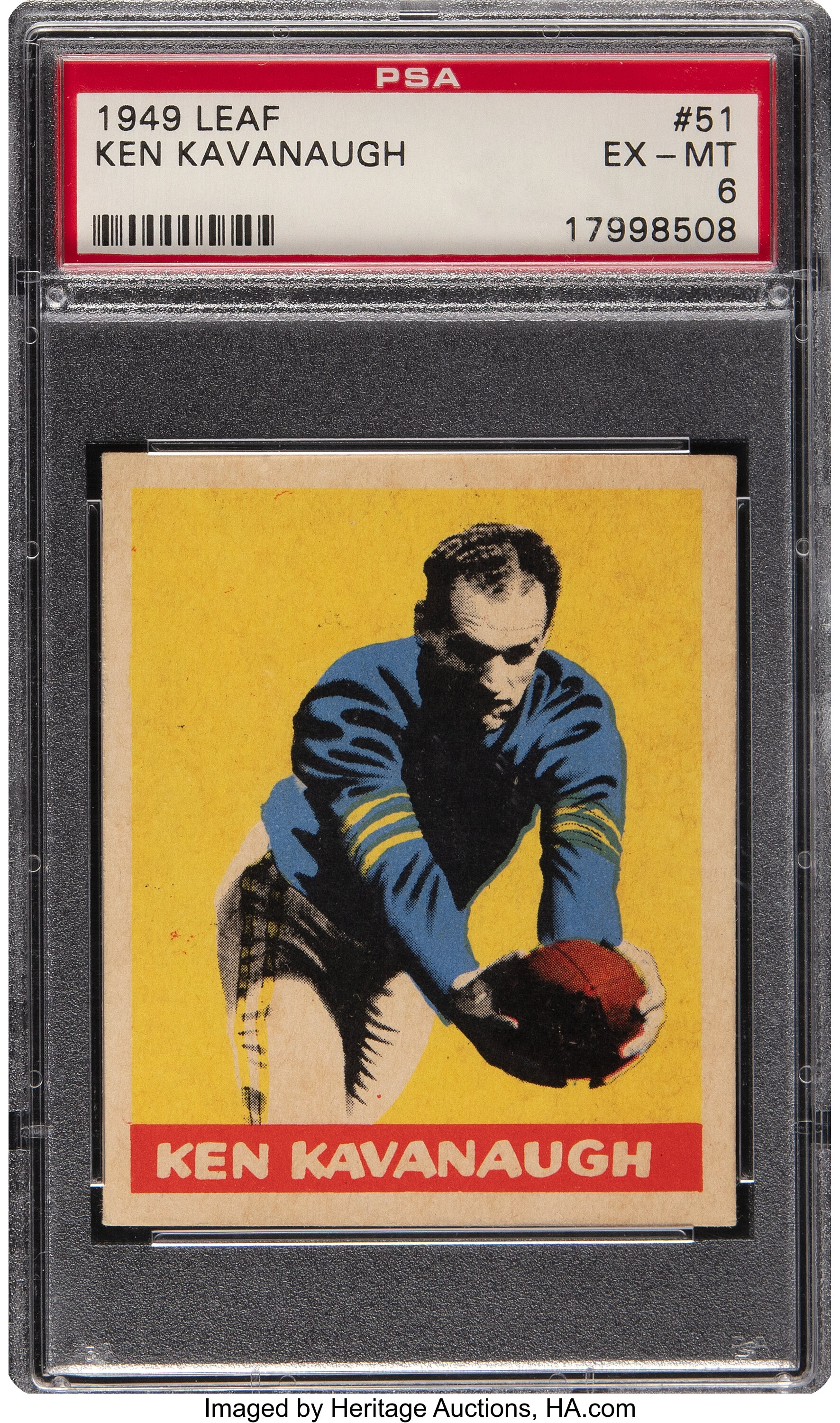 1949 Leaf Ken Kavanaugh #51 PSA EX-MT 6.... Football Cards Singles ...