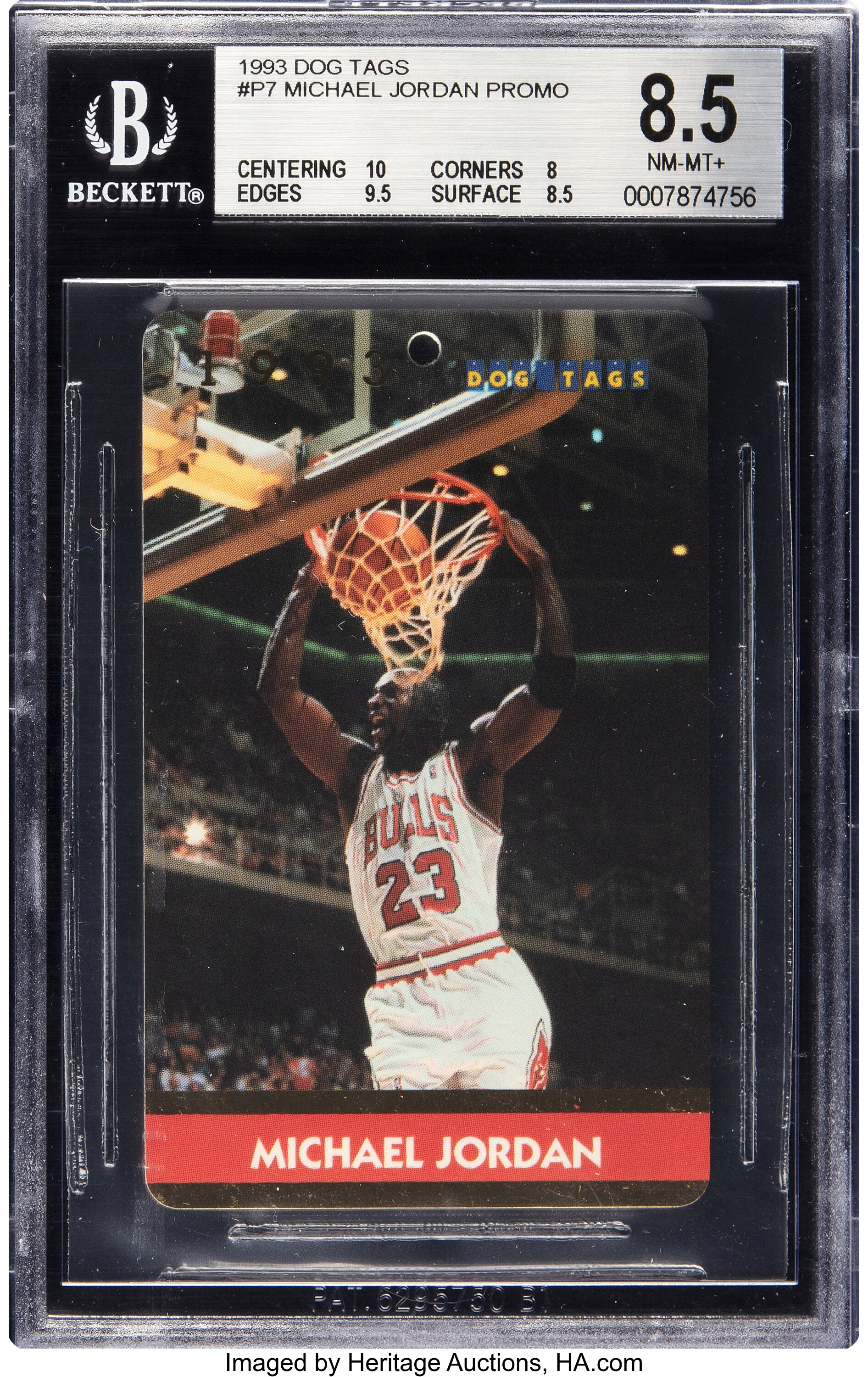 1993 Dog Tags Michael Jordan (Promo) #P7 BGS NM-MT+ 8.5.... | Lot ...