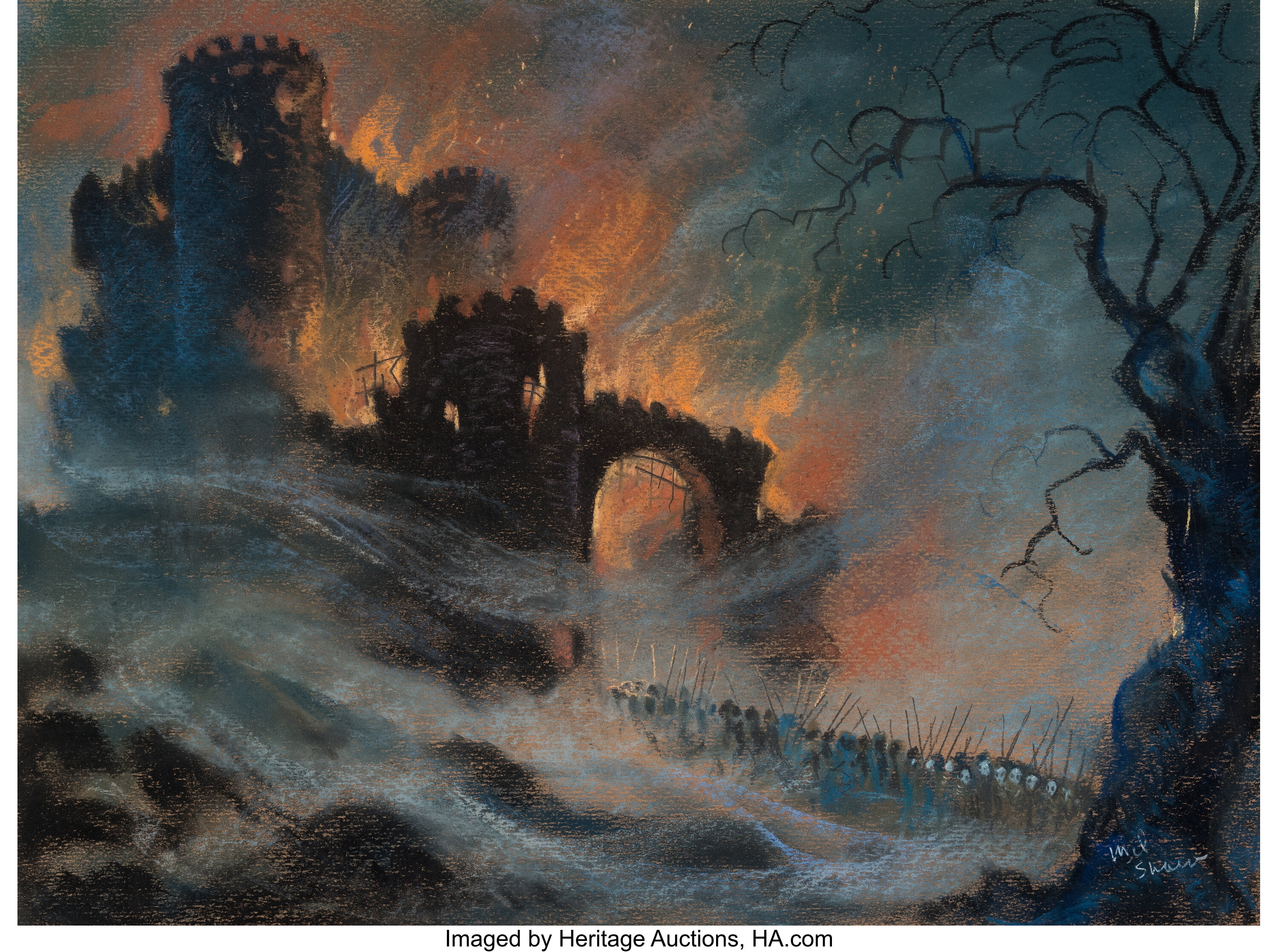 The Black Cauldron Cauldron Born 15" x 11" Original Concept Art by ...