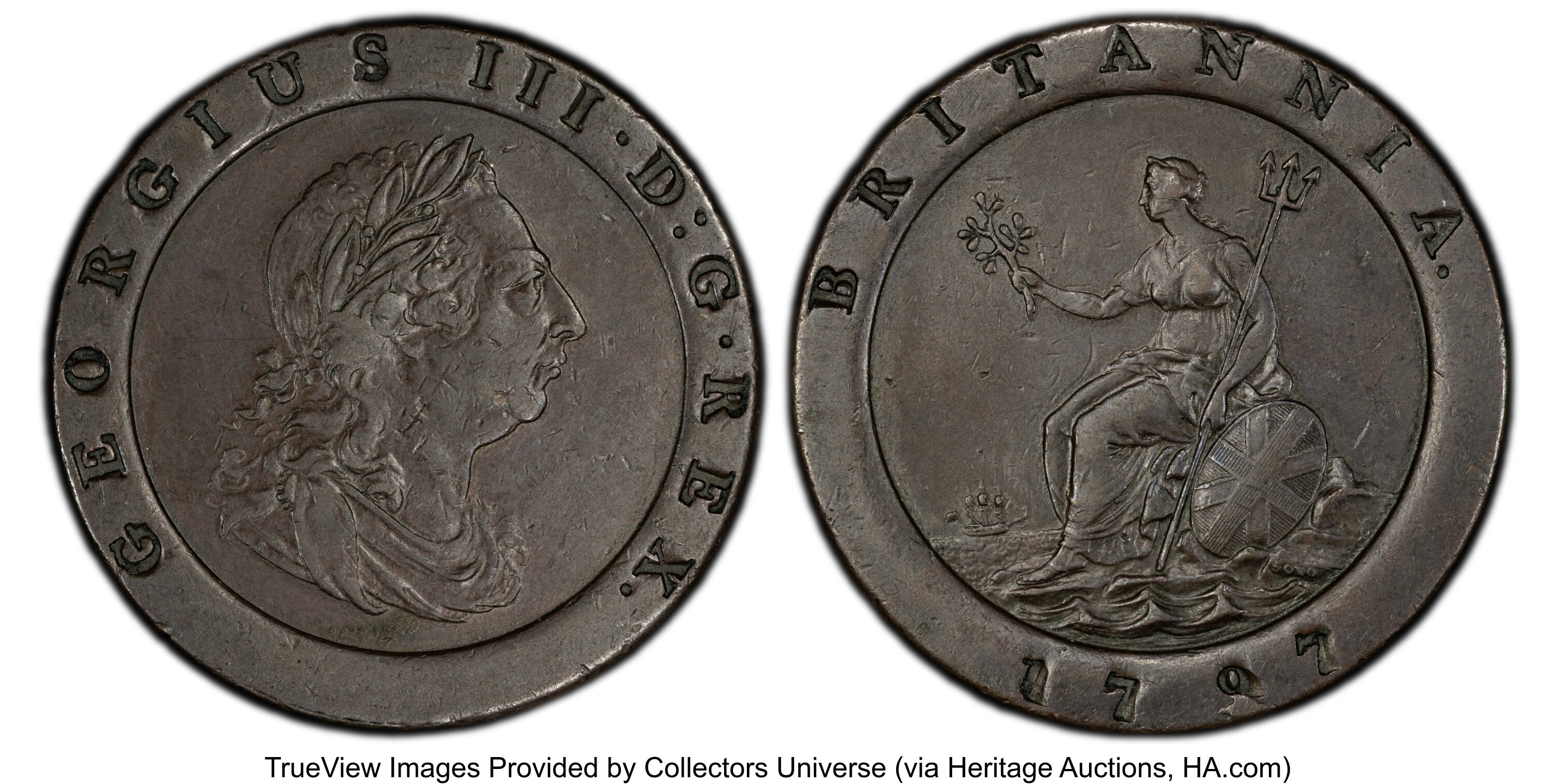 Great Britain: George III "Cartwheel" 2 Pence 1797-SOHO AU50 | Lot ...