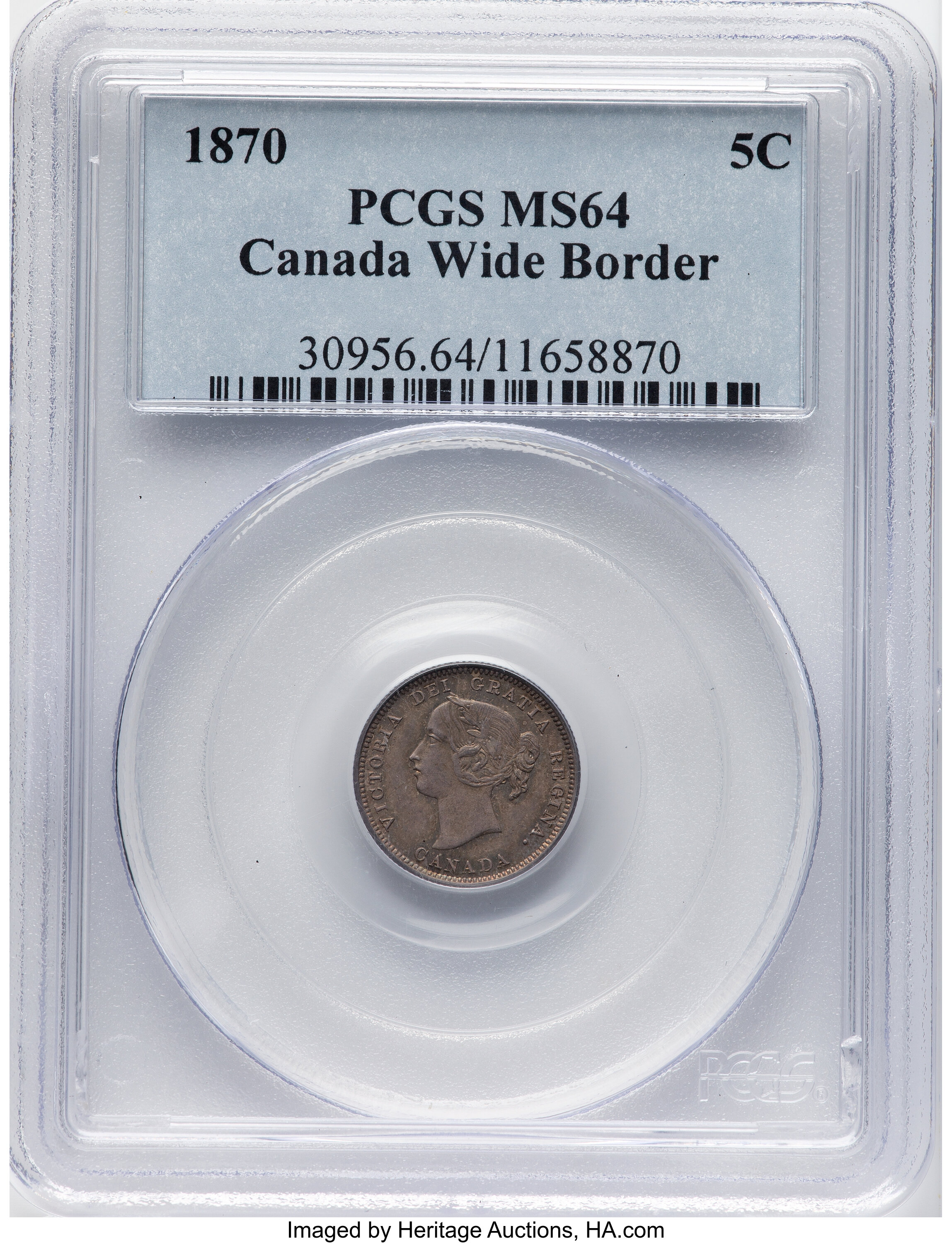 Canada: Victoria "Wide Border" 5 Cents 1870 MS64 PCGS,... Canada | Lot ...