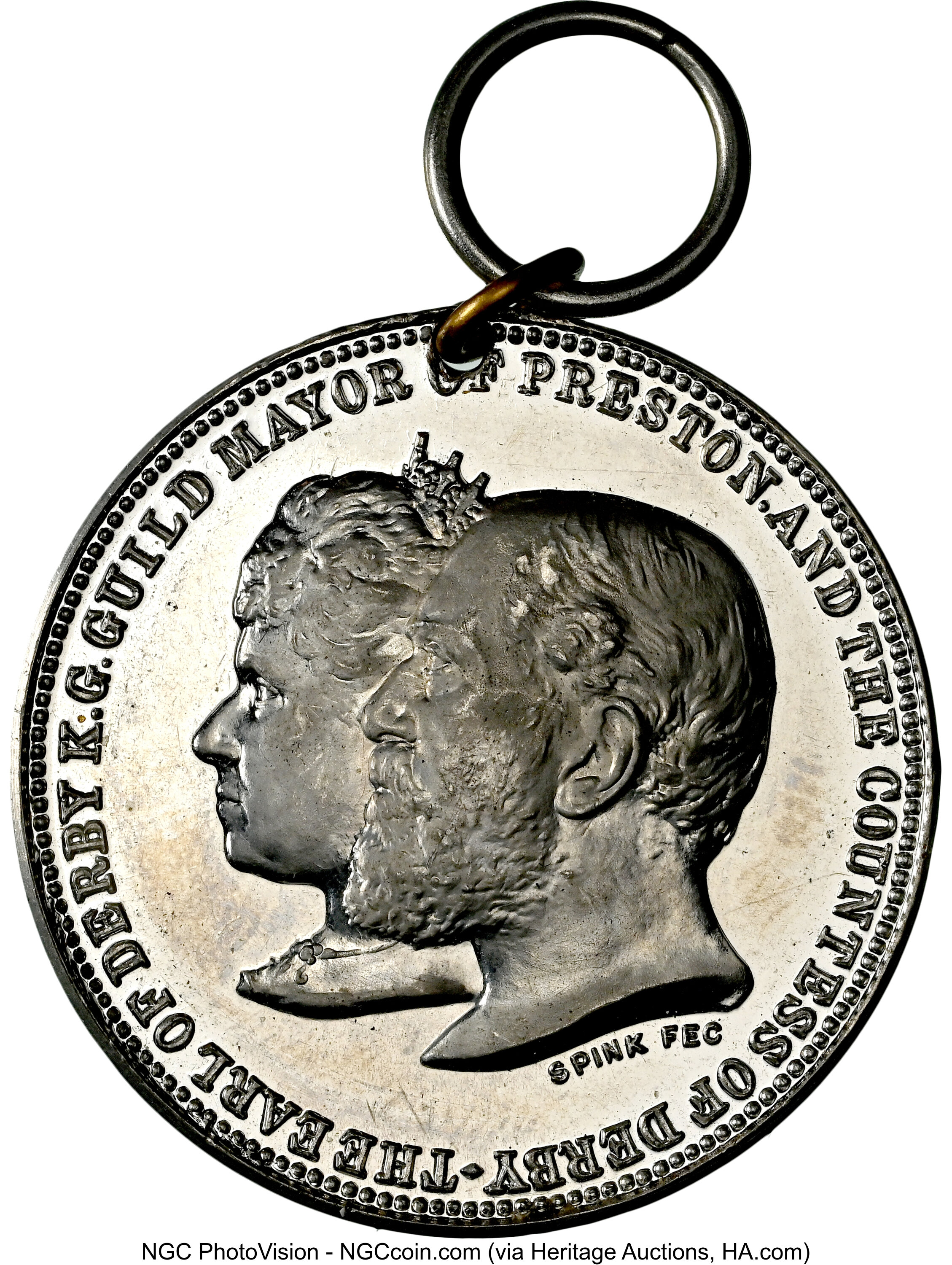 Great Britain: Edward VII white metal "Derby Guild Merchant" Medal ...