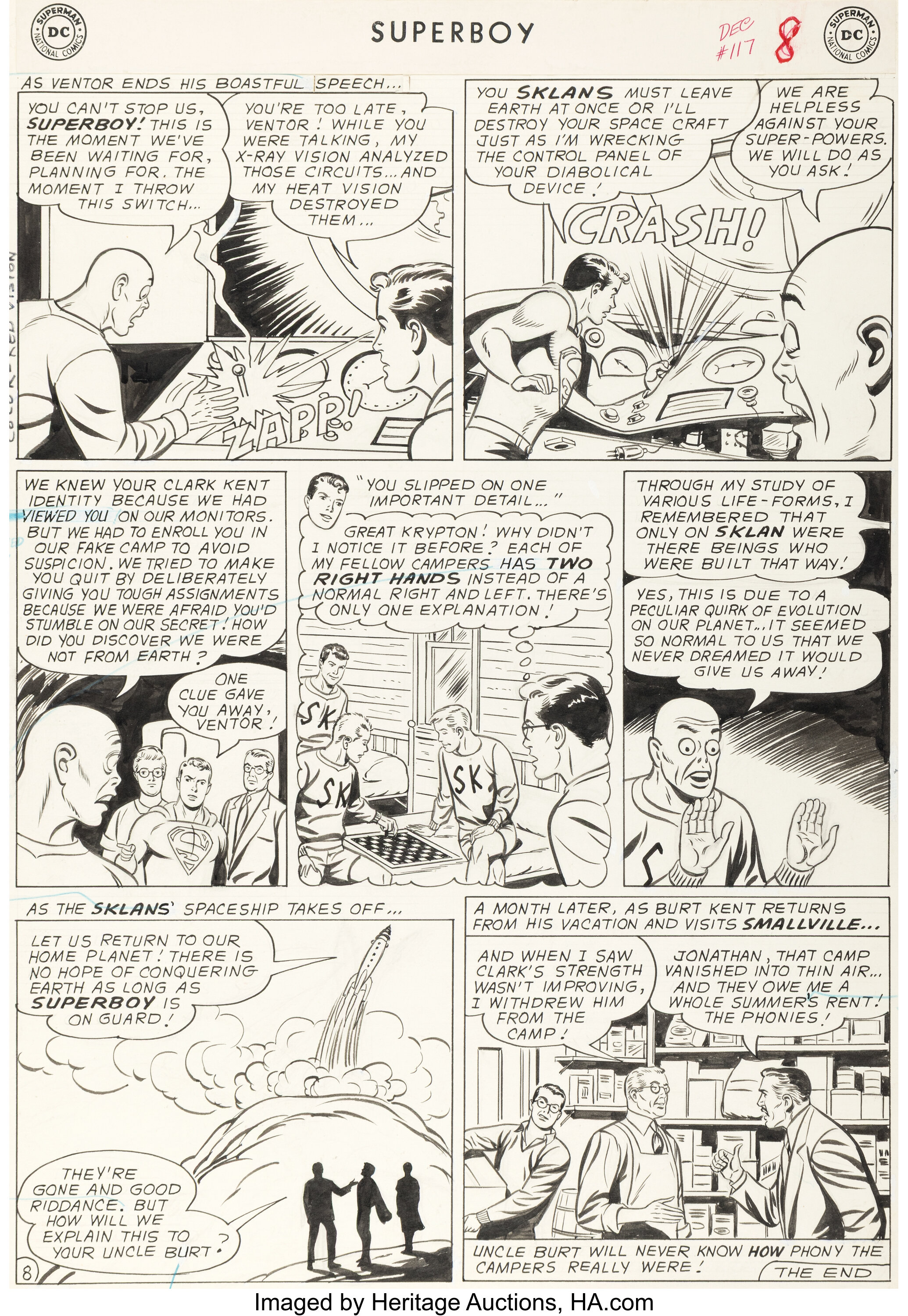 George Papp Superboy #117 Story Page 8 Original Art (DC, 1964 ...