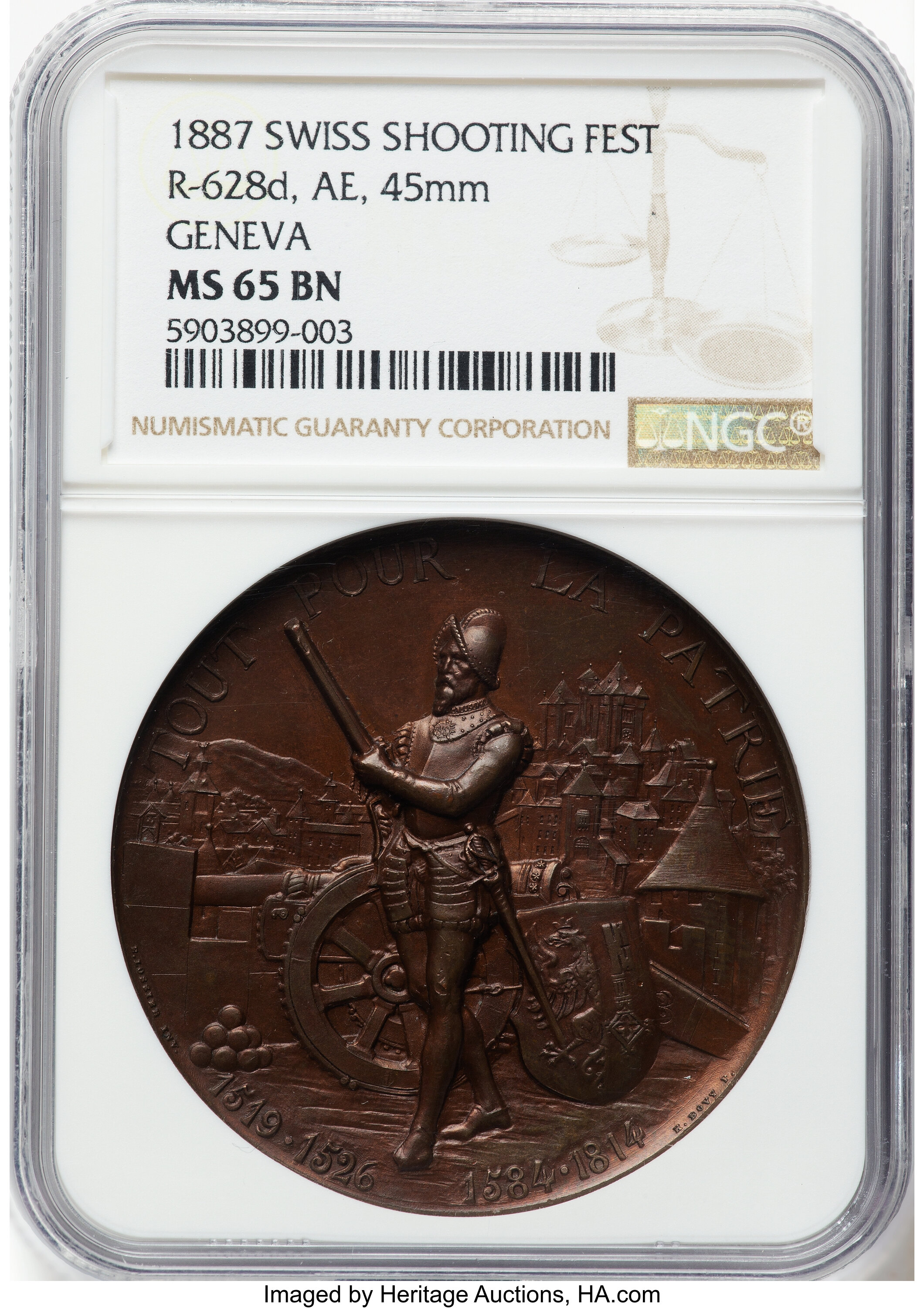 Swiss Cantons: Confederation "Geneva Shooting Festival" Medal 1887 ...