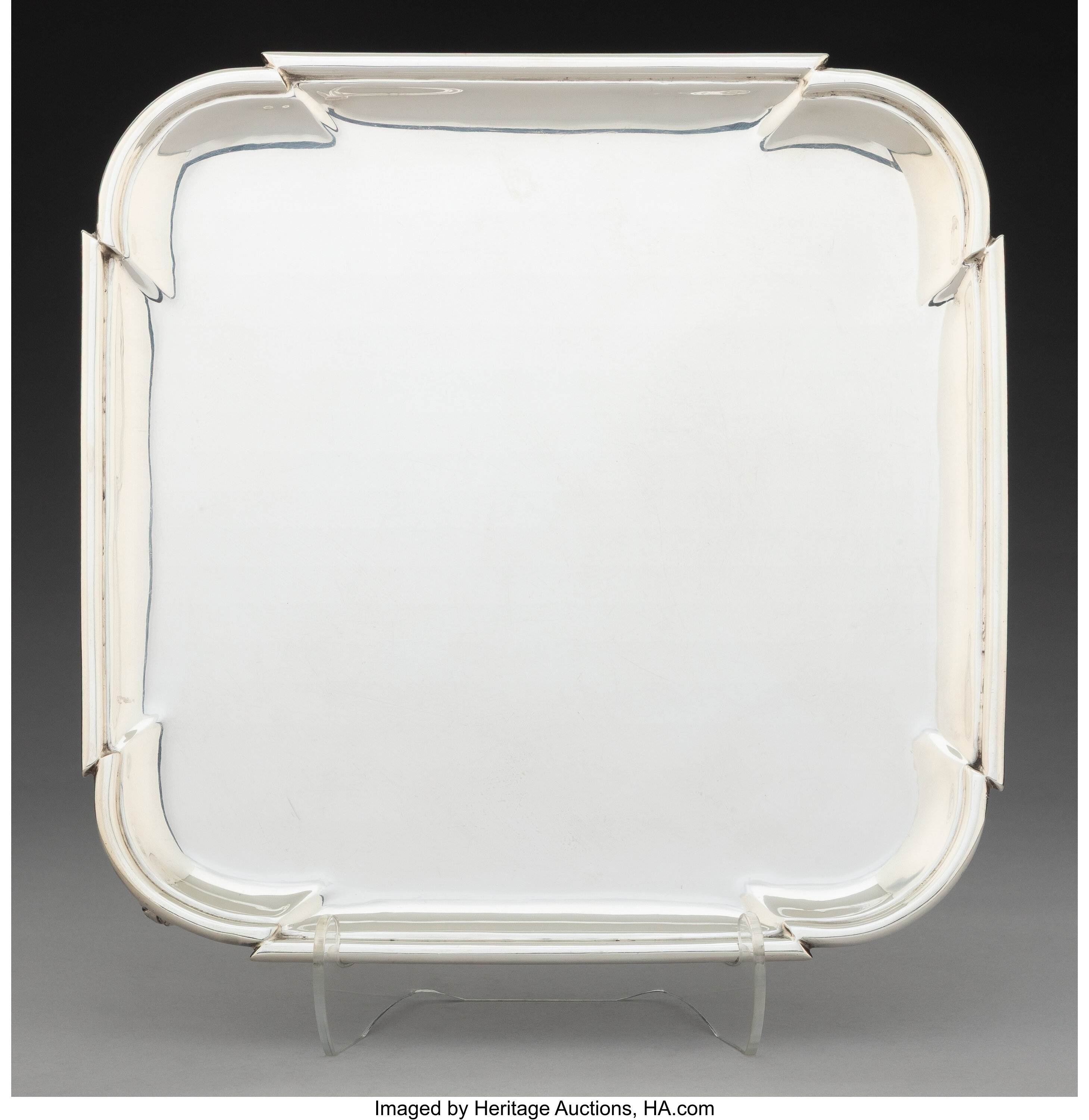 A William L. DeMatteo Silver Square-Form Footed Waiter, | Lot #28018 ...