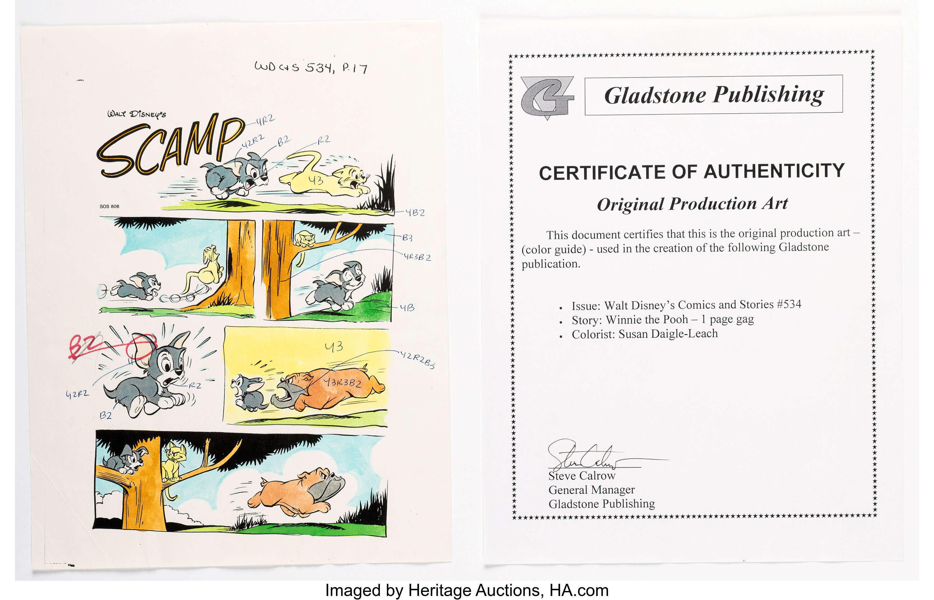 Susan Daigle-Leach Walt Disney Comics and Stories #534 Scamp | Lot ...