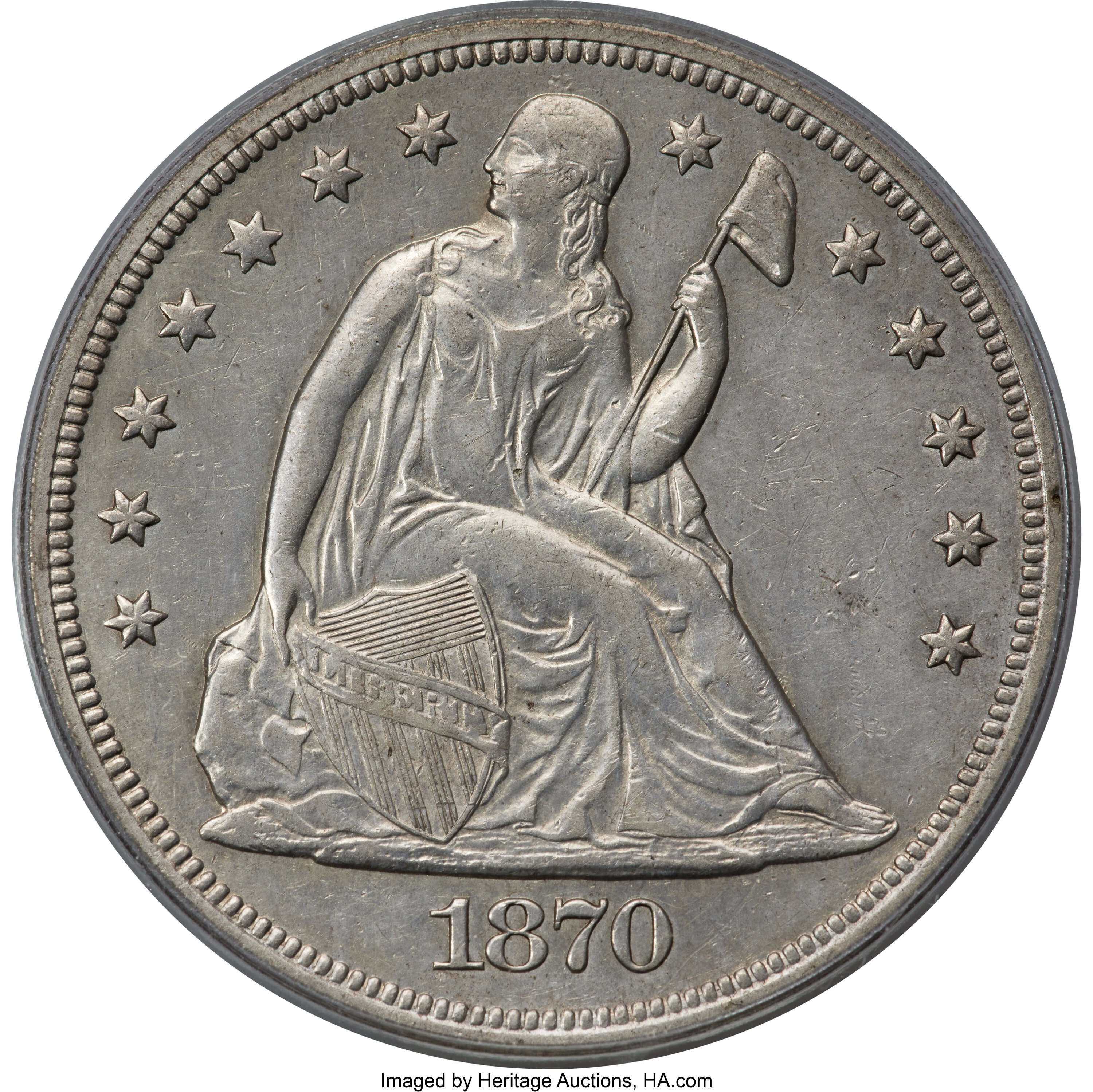 1870-CC $1 OC-1, Low R.4, AU50 PCGS.... Seated Dollars | Lot #3971 ...