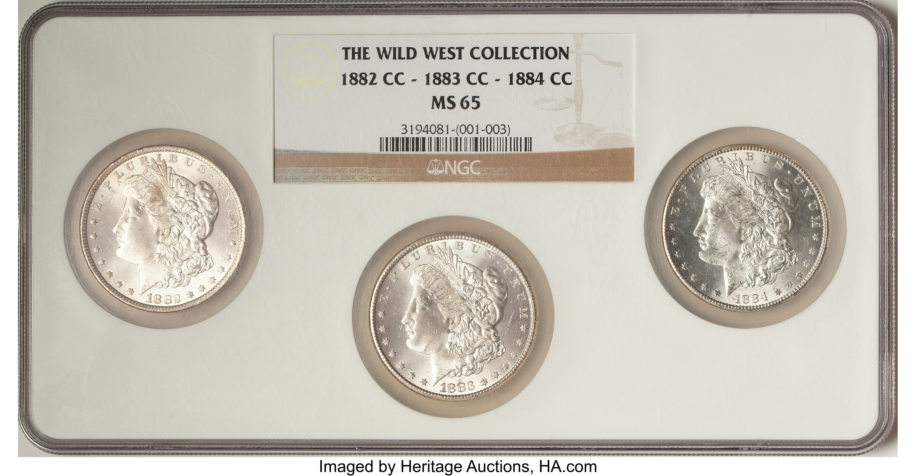 Three-Piece Morgan Dollar Set MS65 NGC. This set includes the | Lot ...