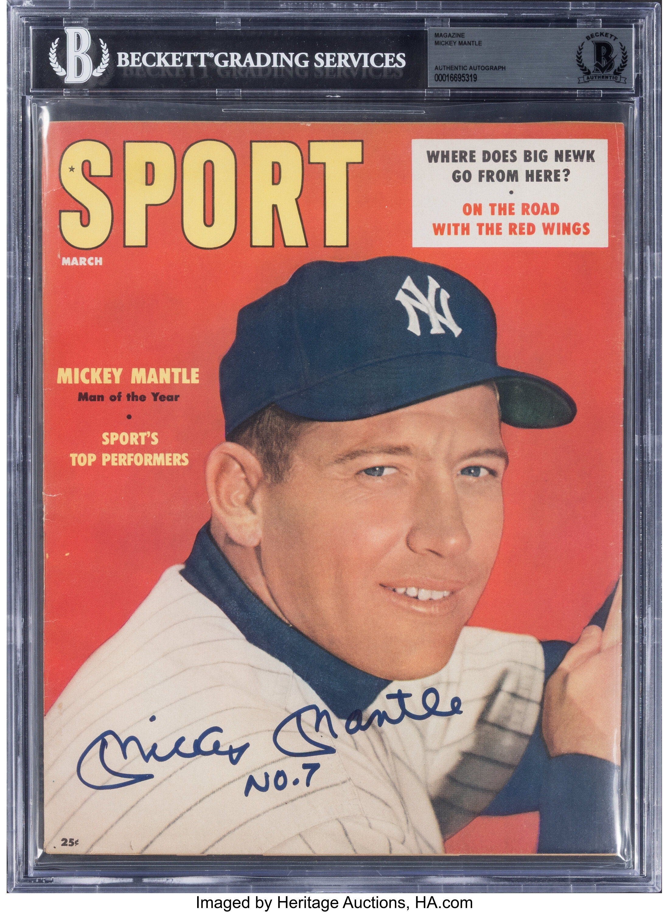 1957 Mickey Mantle "Man of the Year" Sport Magazine, Signed, BAS | Lot ...
