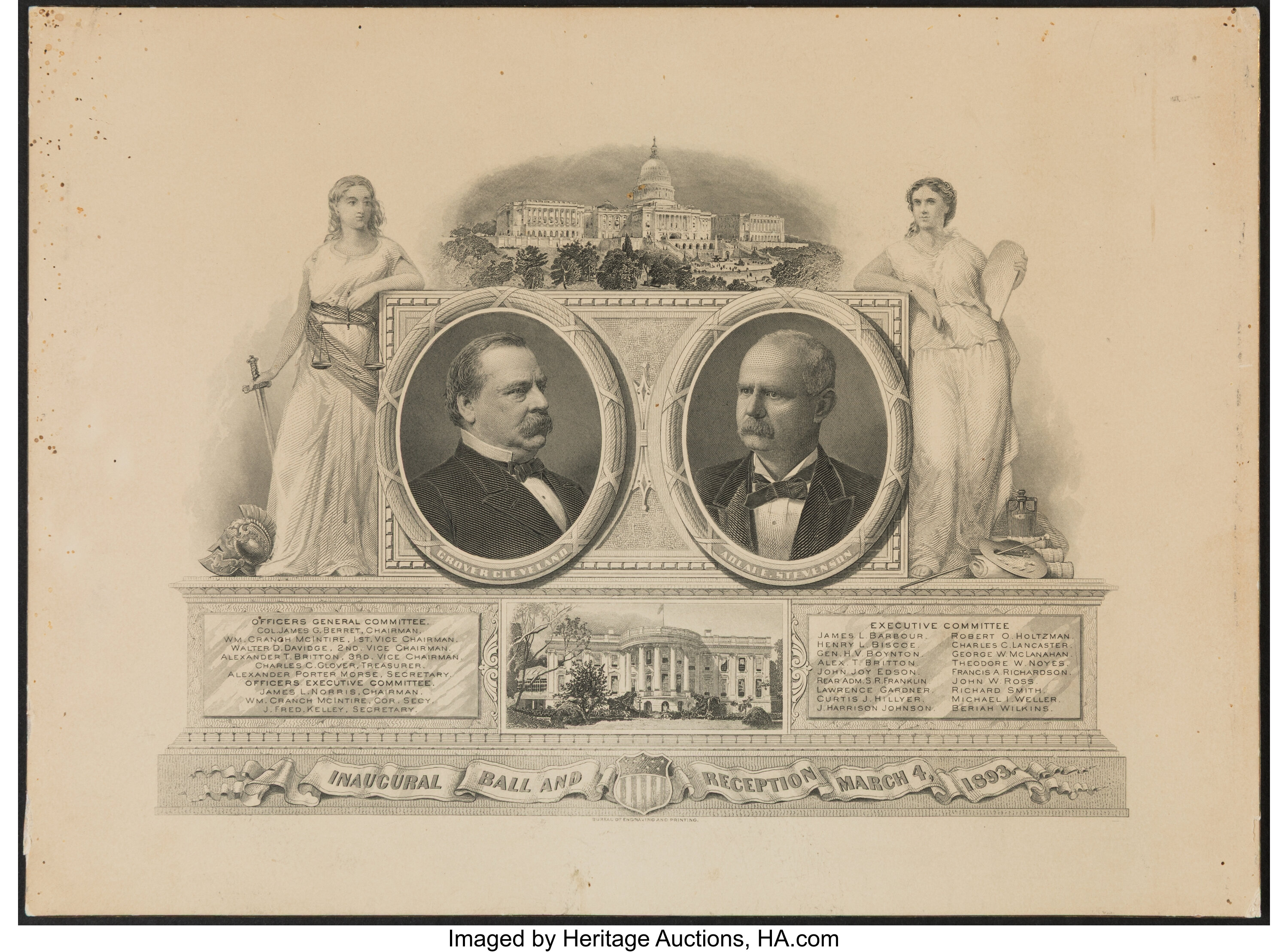 1893 President Grover Cleveland Inaugural Ball & Reception | Lot #59374 ...