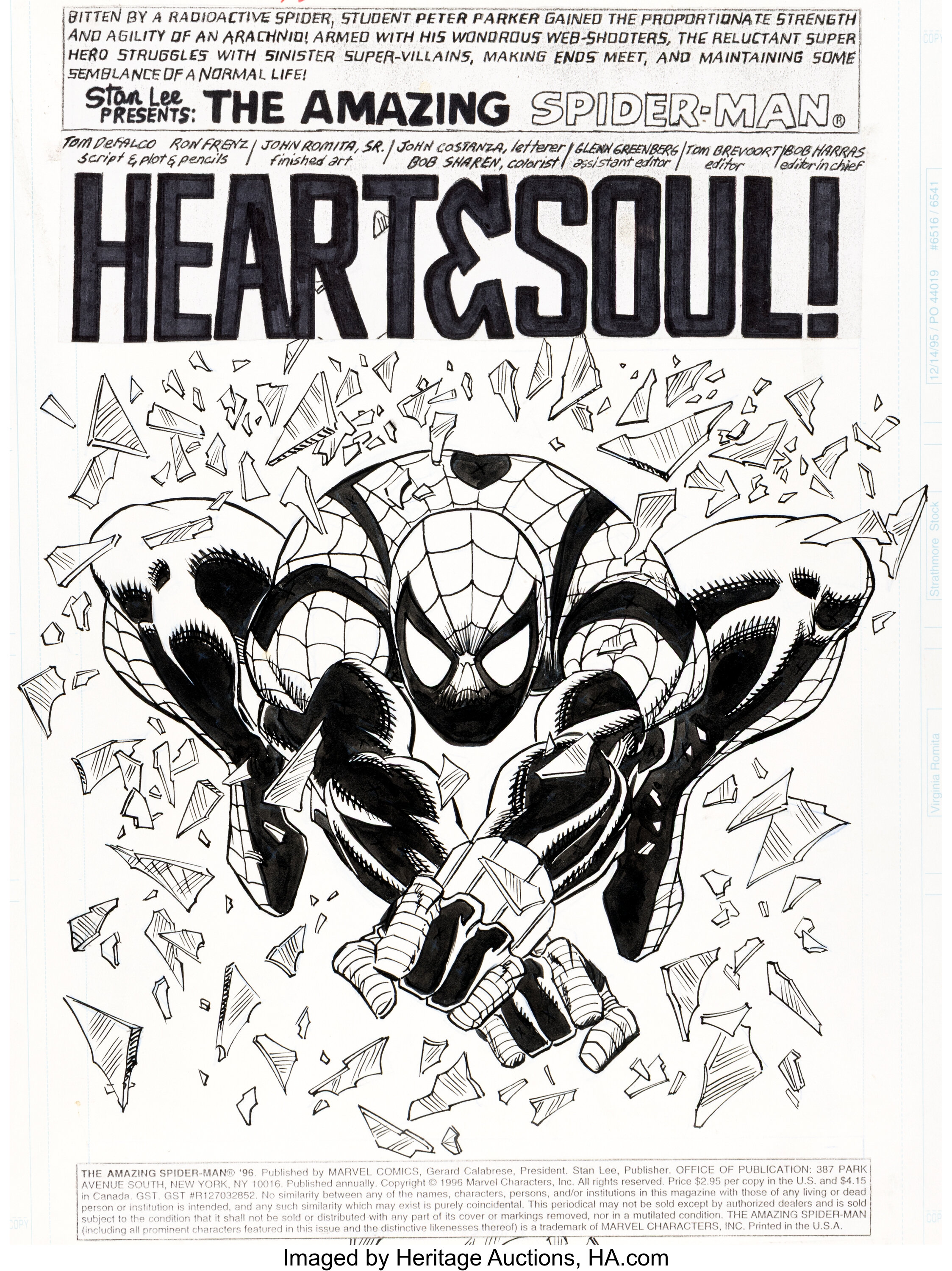 Ron Frenz and John Romita Sr. The Amazing Spider-Man '96 Splash | Lot ...