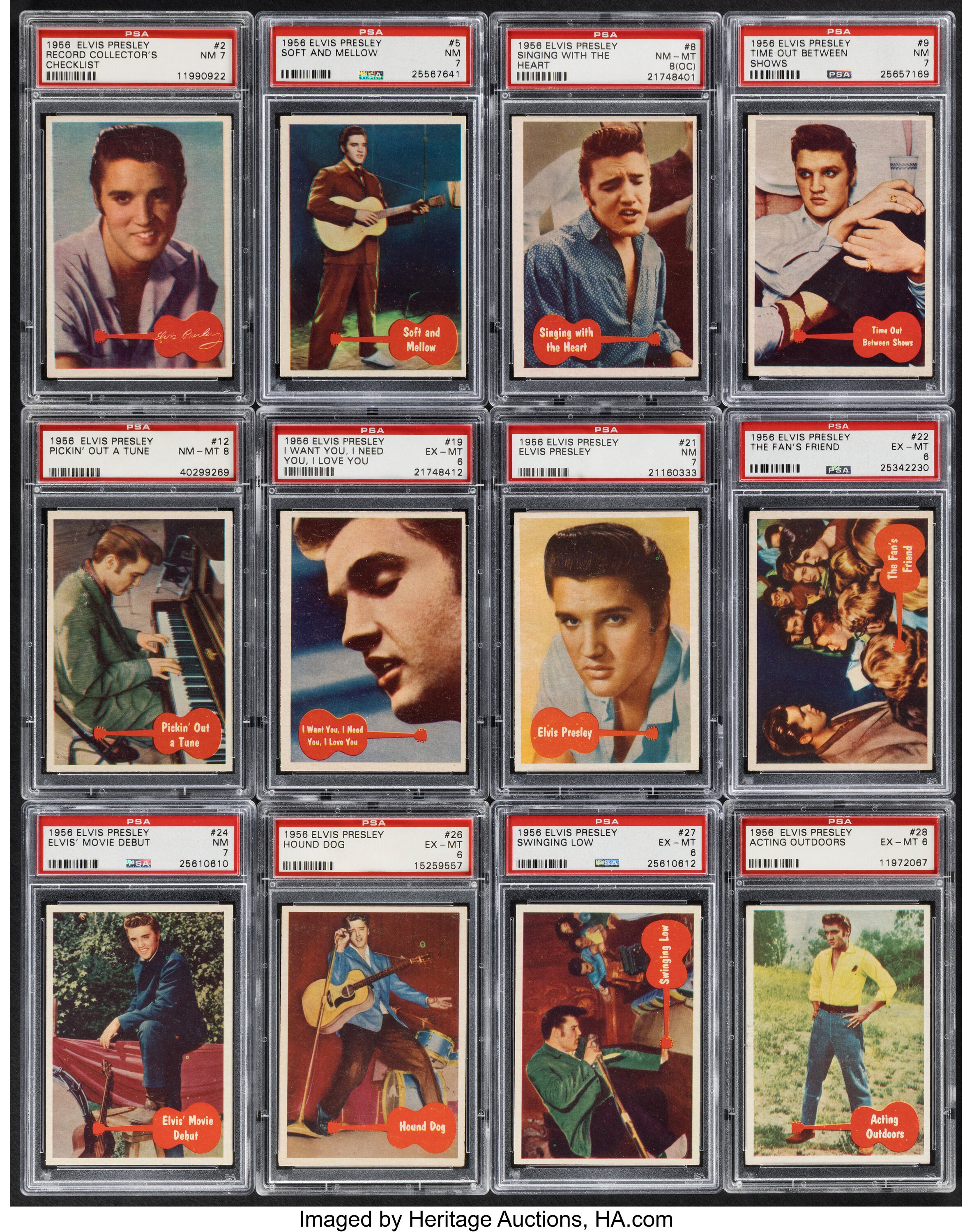 1956 Topps Elvis Presley - Complete Set of 66 - 25 PSA/SGC | Lot #73100 ...