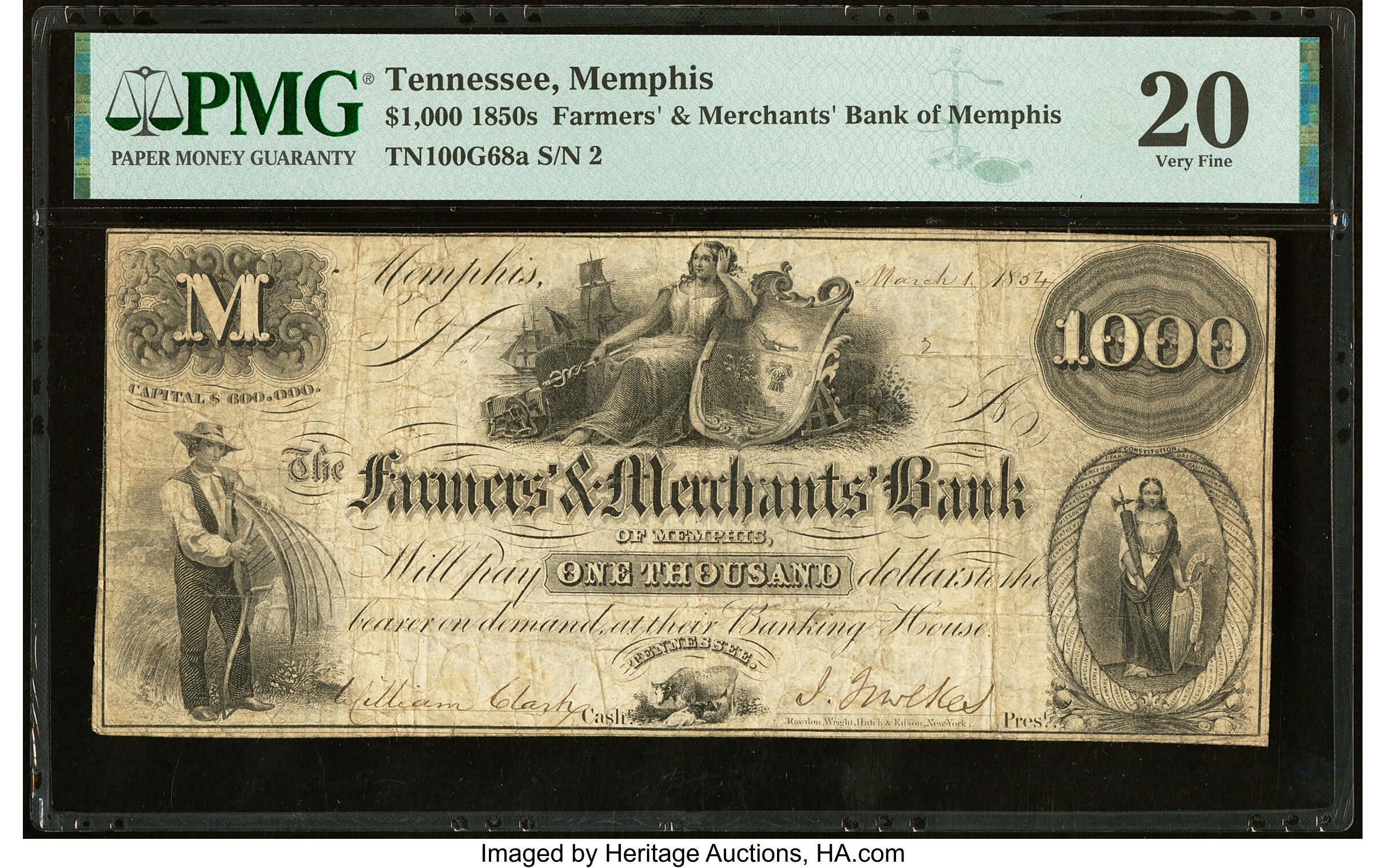Serial Number 2 Memphis, TN- Farmers' & Merchants' Bank of Memphis ...
