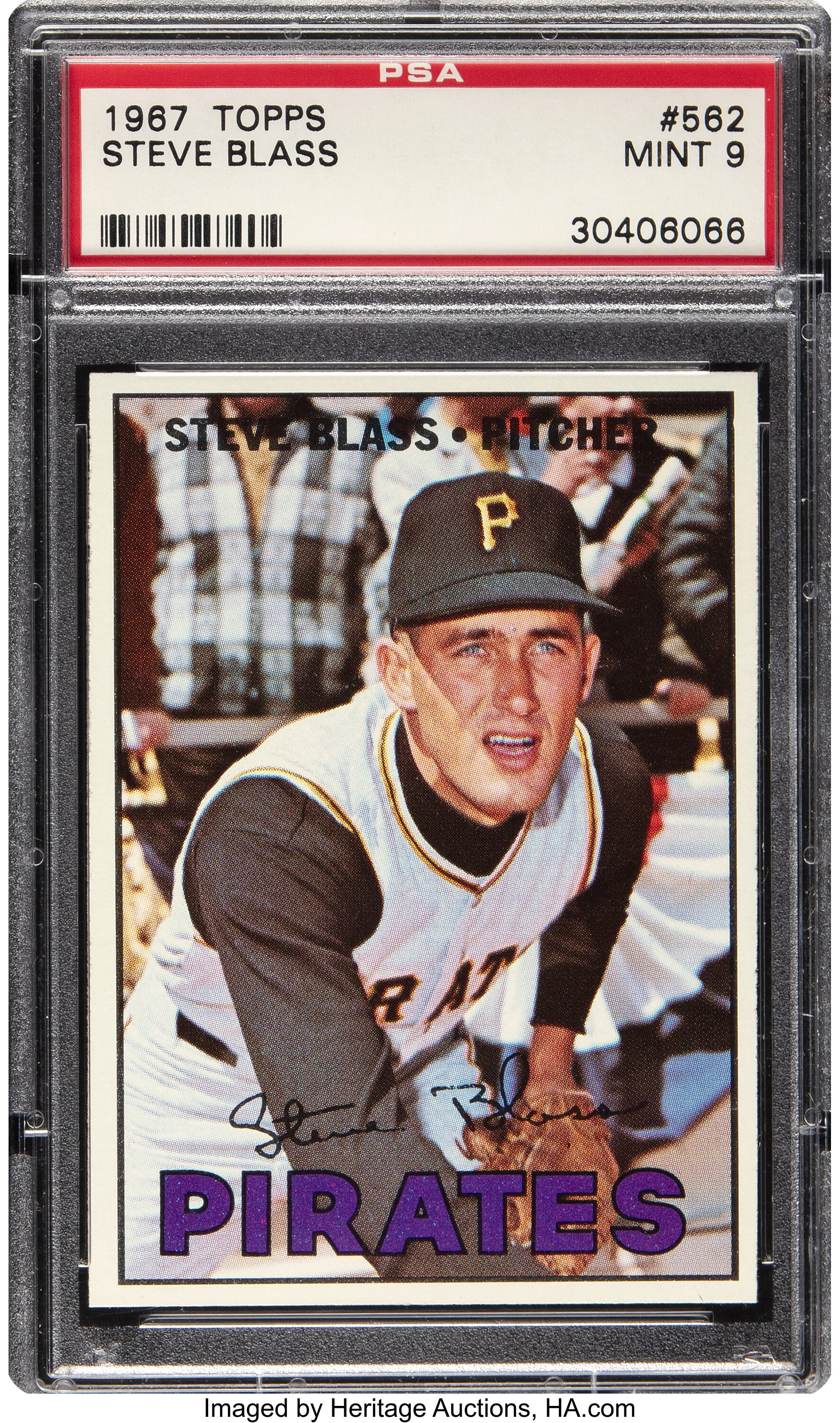 1967 Topps Steve Blass #562 PSA Mint 9 - Only One Higher!... | Lot ...