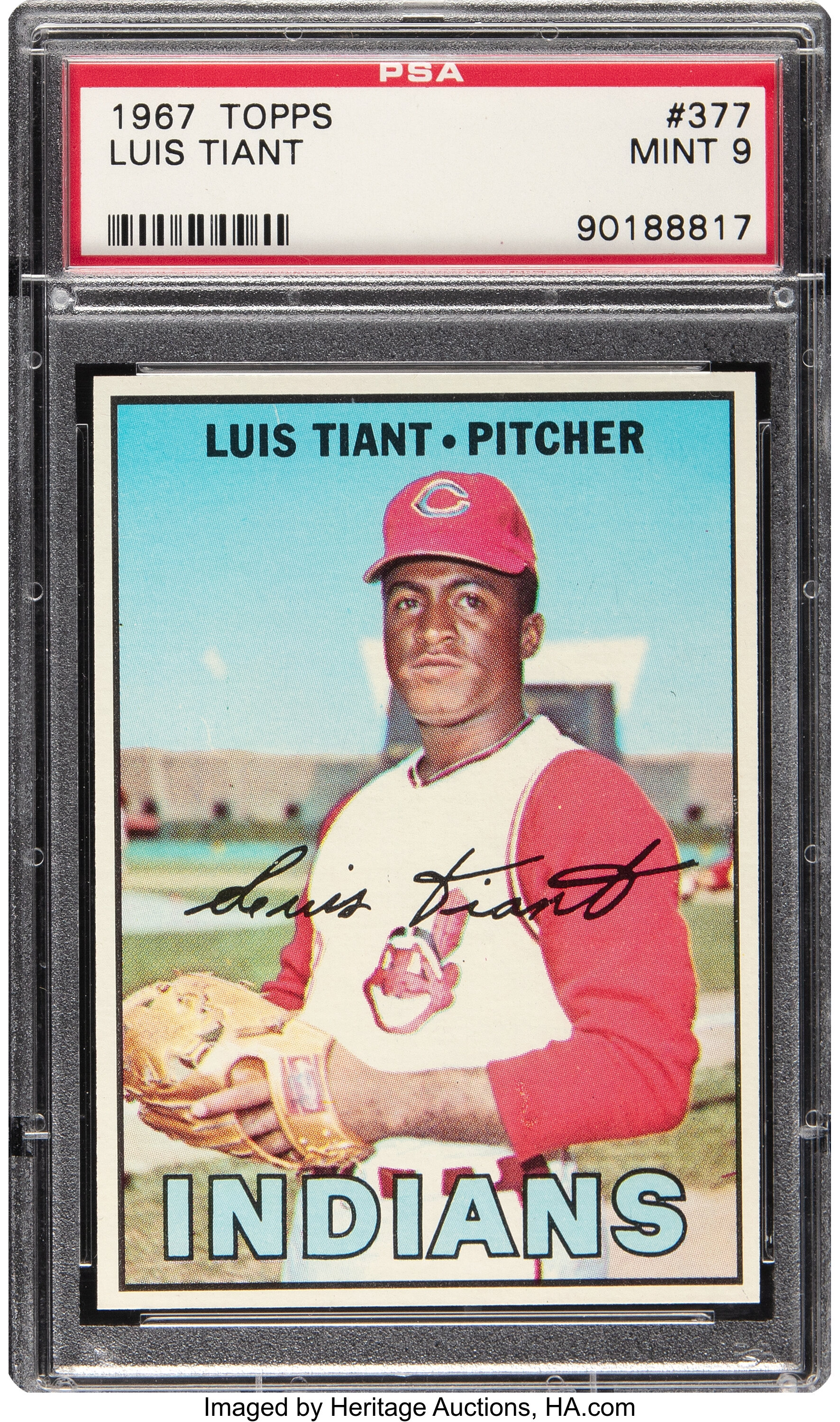 1967 Topps Luis Tiant #377 PSA Mint 9 - None Higher!... Baseball | Lot ...