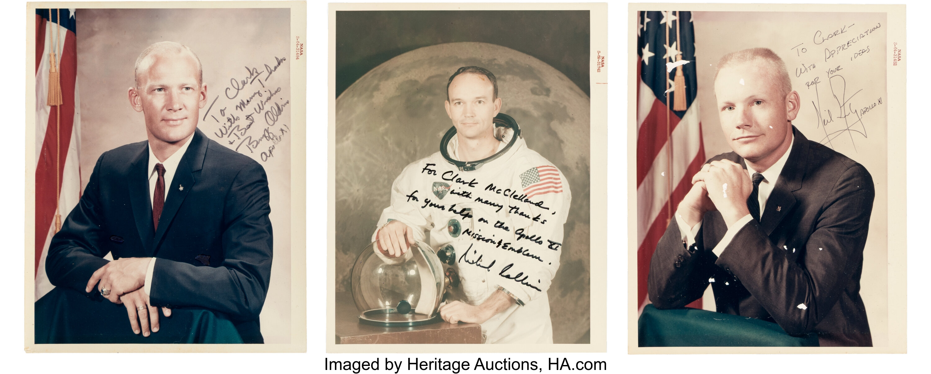Apollo 11 Crew: Individual Matching NASA Vintage "Red Number" Color ...