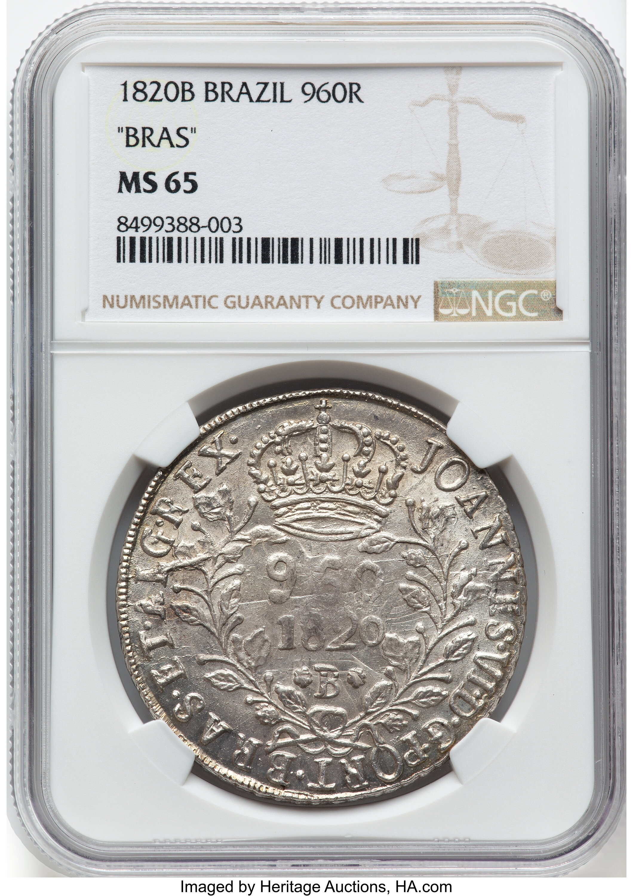 Brazil: João VI 960 Reis 1820-B MS65 NGC,... Brazil | Lot #24046 ...