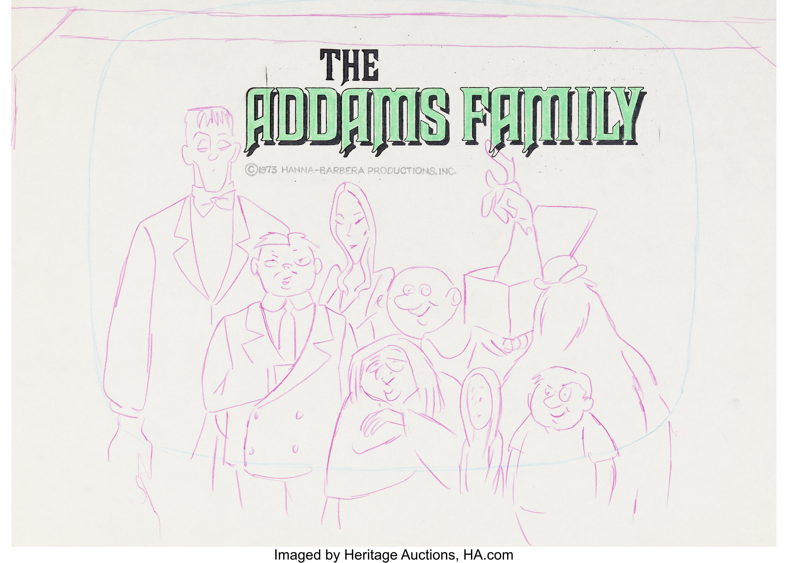 The Addams Family Main Title Layout Drawing (Hanna-Barbera, 1973 ...