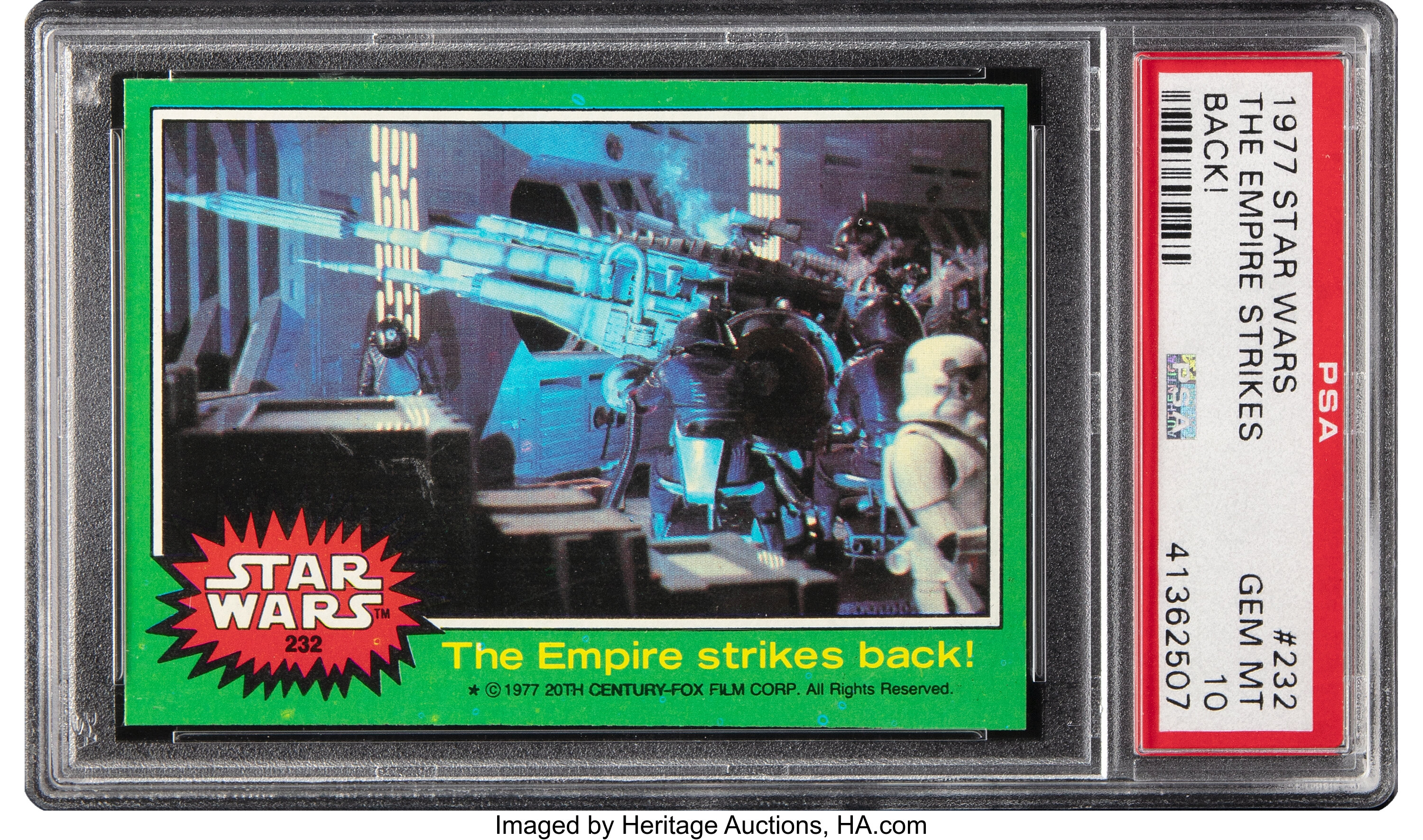 1977 Topps Star Wars #232 "The Empire Strikes Back!" PSA Gem Mint | Lot ...