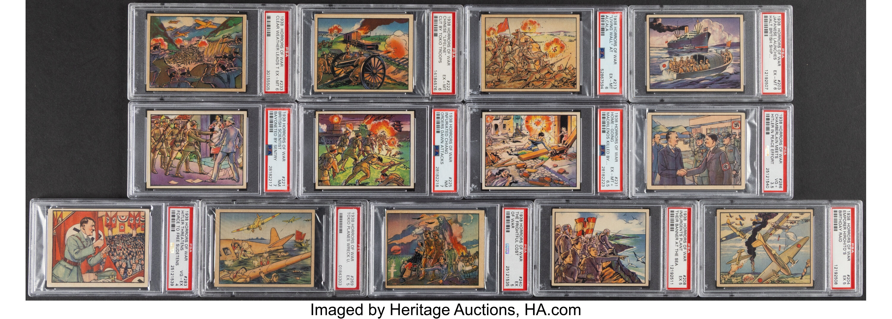 1938 R69 Horror's of War Collection (88, #'d 200-287) with a Near | Lot ...