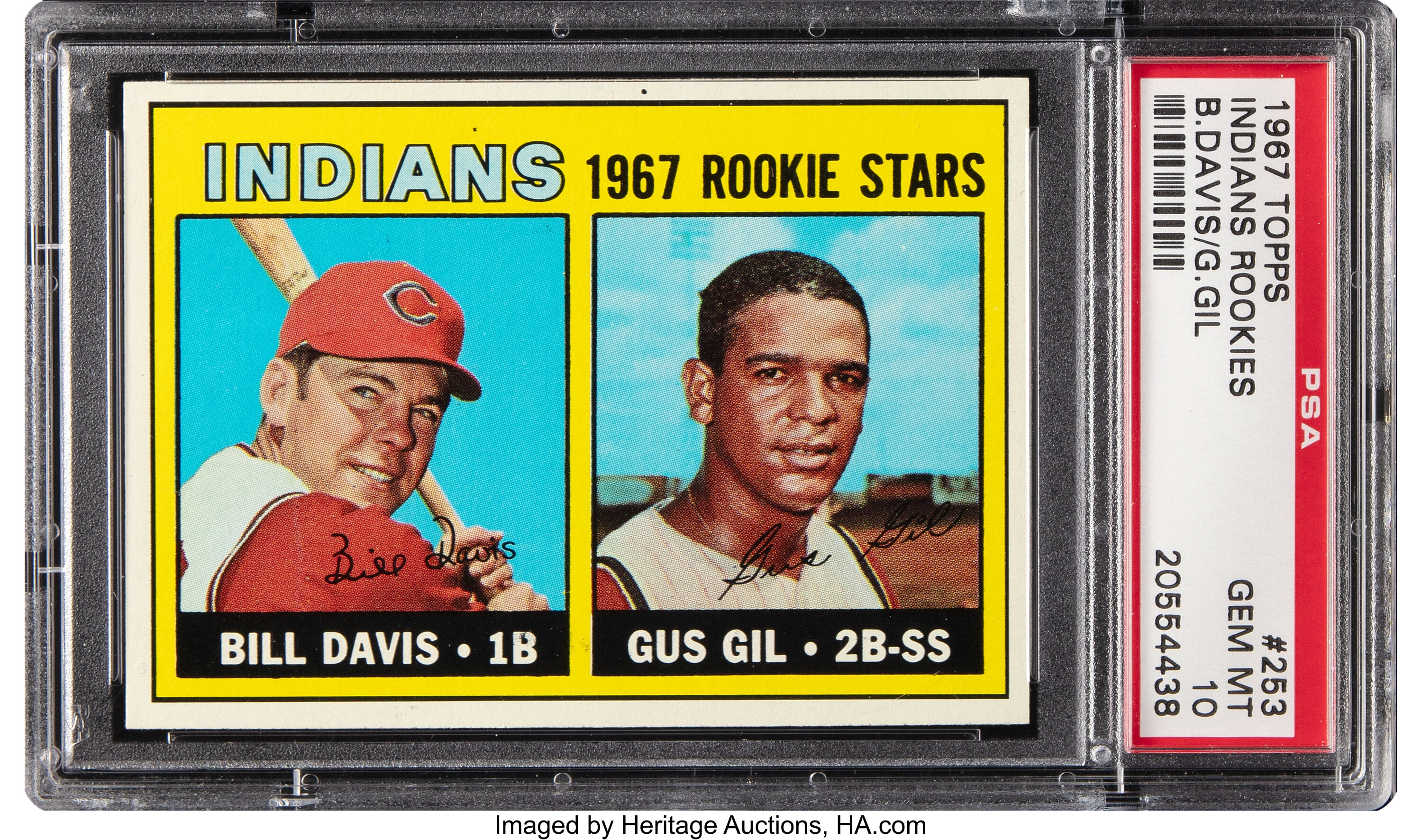 1967 Topps Indians Rookie Stars (Davis & Gil) #253 PSA Gem Mint 10 ...