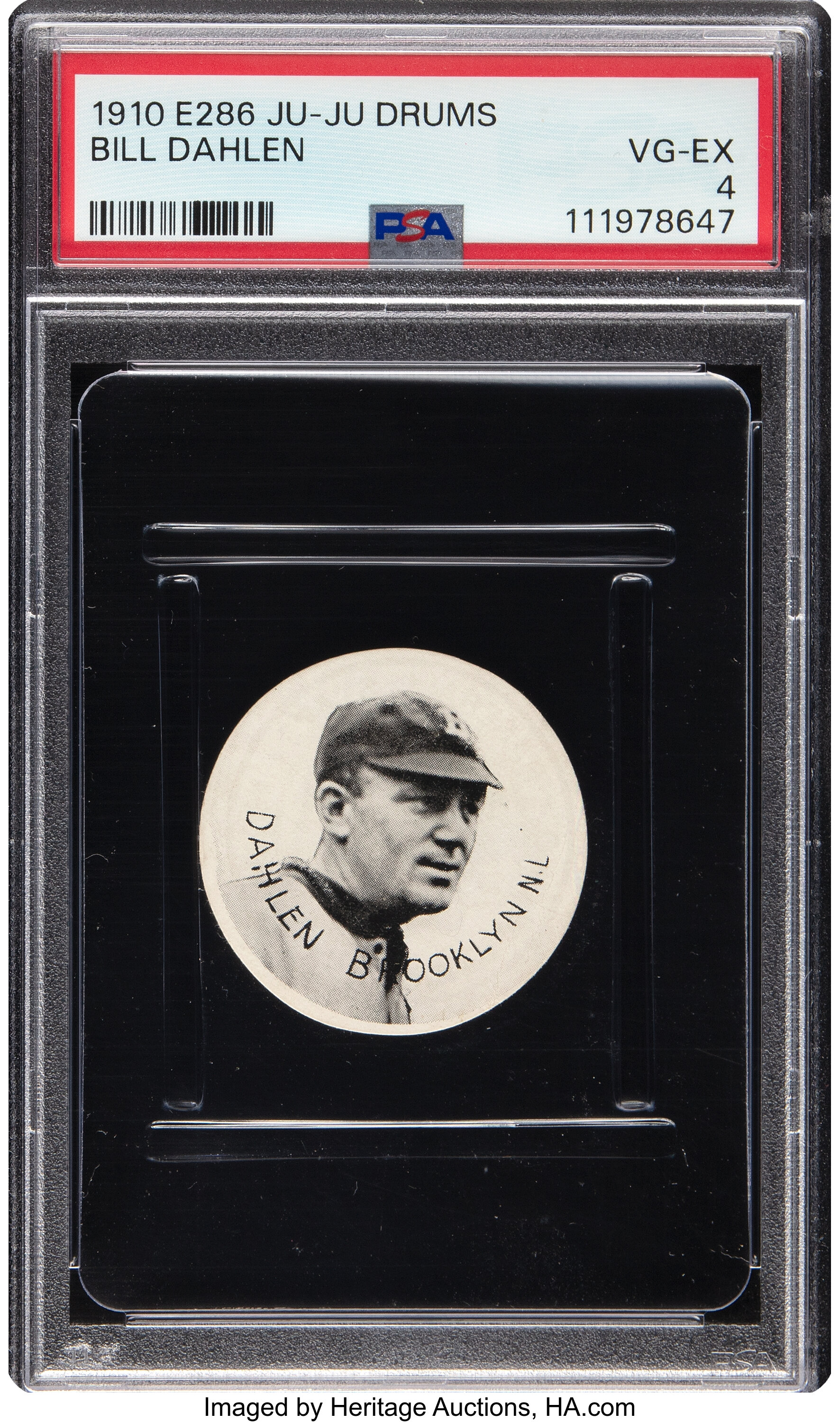 1910 E286 Ju-Ju Drums Bill Dahlen PSA VG-EX 4 - Only Two PSA Graded ...
