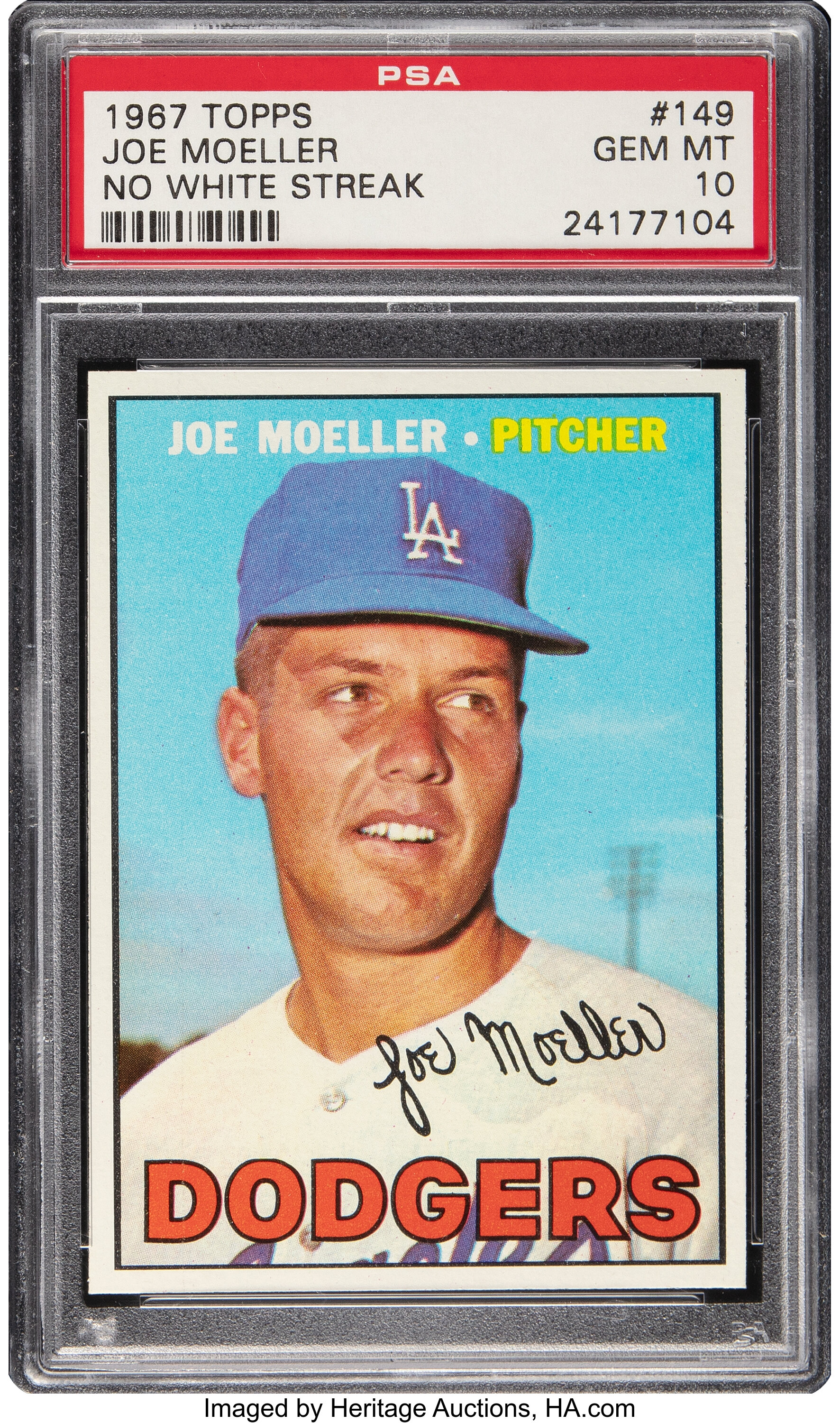 1967 Topps Joe Moeller (No White Streak) #149 PSA Gem Mint 10.... | Lot ...