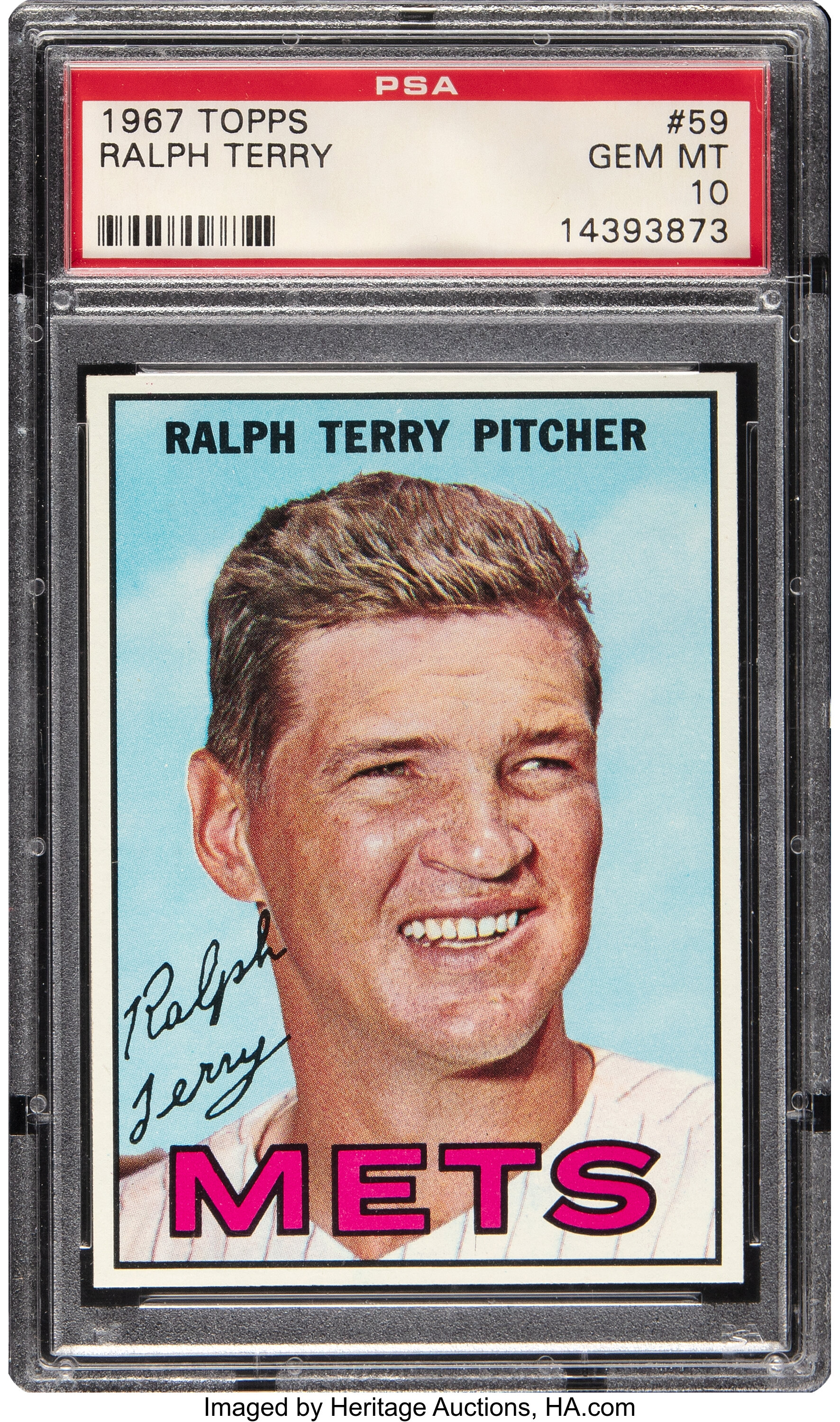 1967 Topps Ralph Terry #59 PSA Gem Mint 10.... Baseball Cards | Lot ...