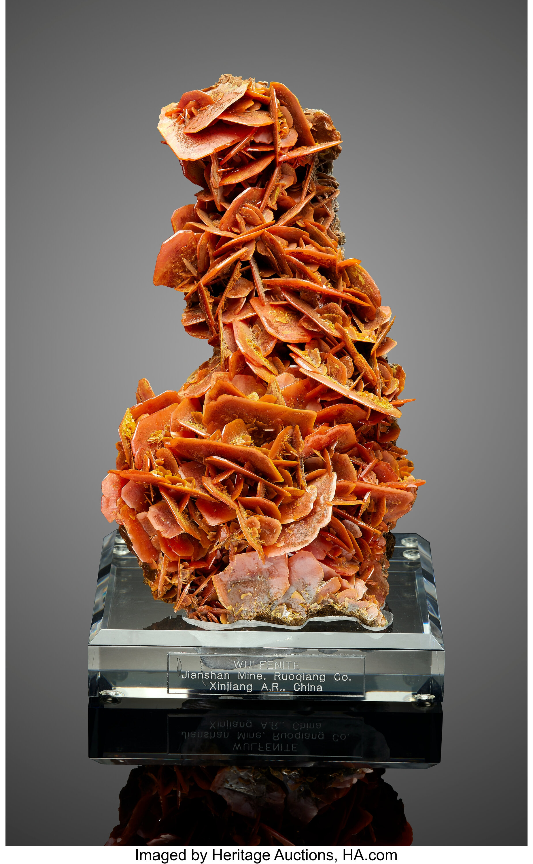 Wulfenite. Jianshan Mine, Shanshan Co., Turpan, Xinjiang, China. 19 ...