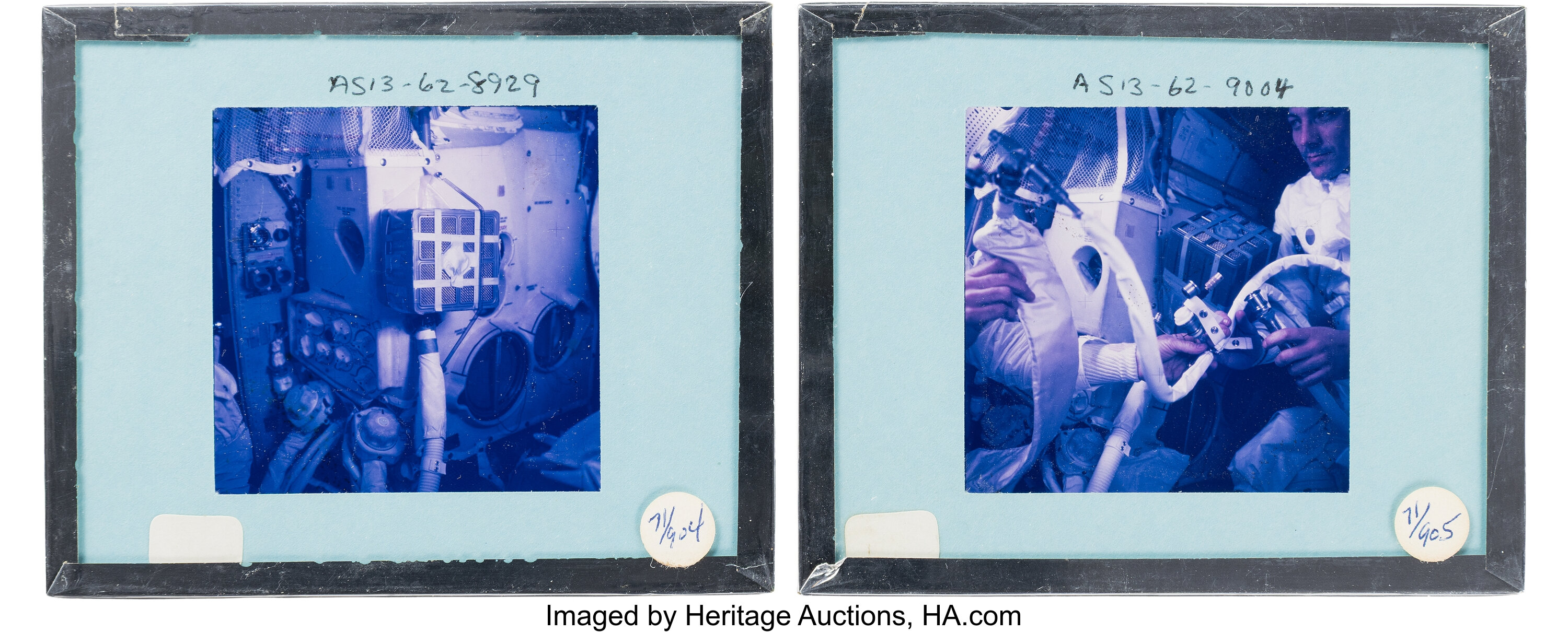 Apollo 13: Set of Two Original NASA Glass Film Slides, Images | Lot ...