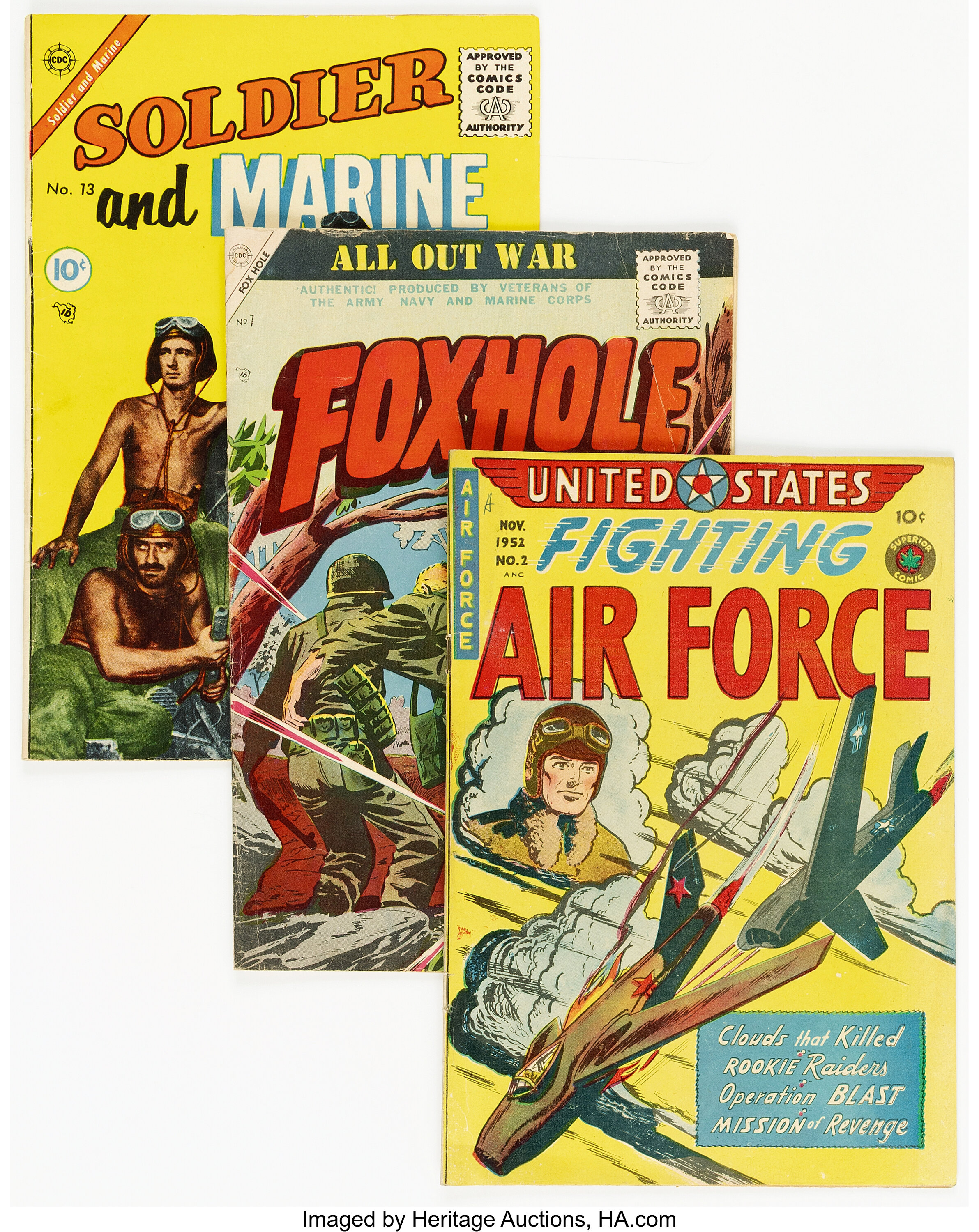 Golden Age War Group of 52 (Various Publishers, 1940s-66) | Lot #15088 ...