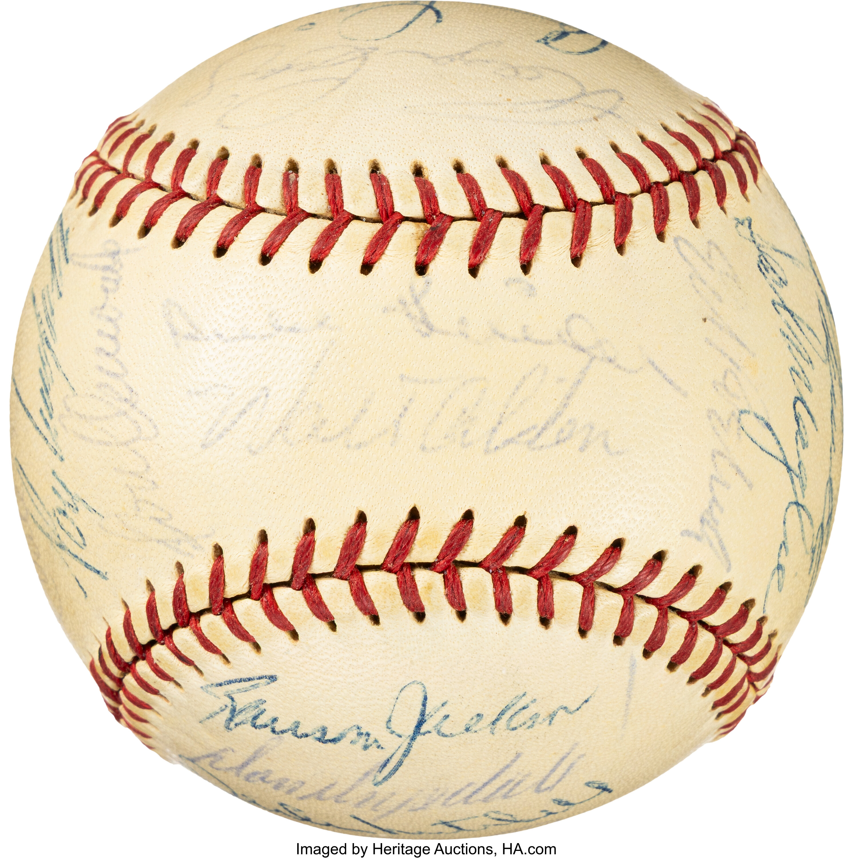 1956 Brooklyn Dodgers Team Signed Baseball.... Baseball | Lot #83133 ...