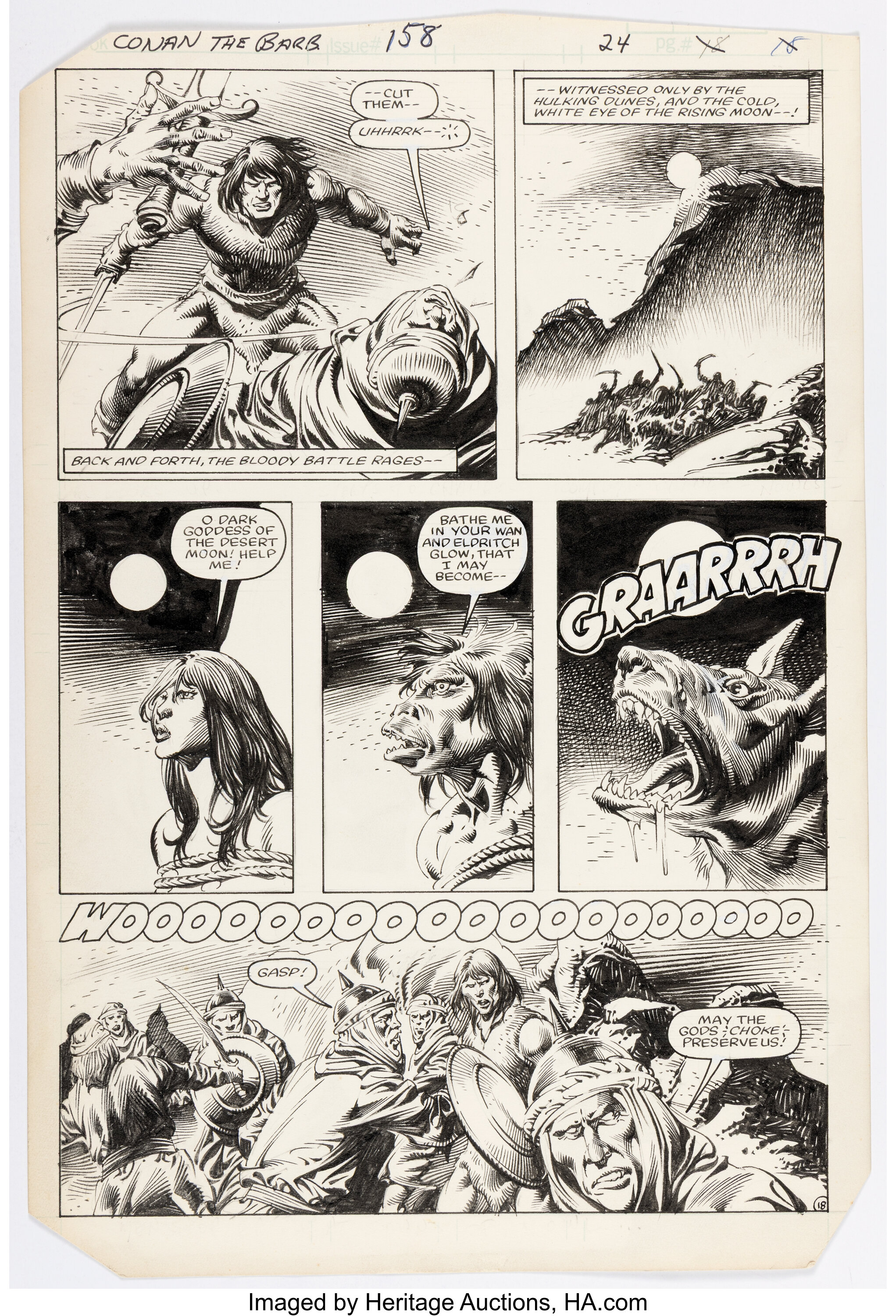 John Buscema and Rudy Nebres Conan the Barbarian #158 Story Page 18 ...